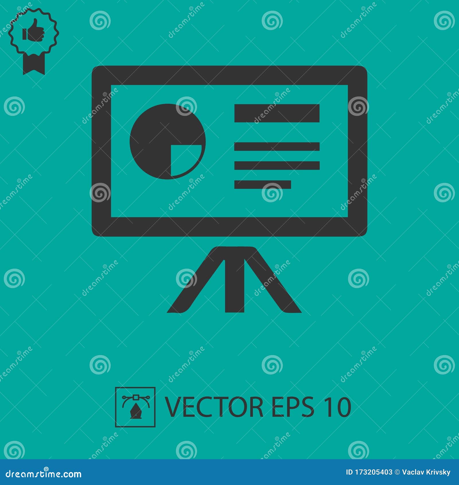 Business Board Chart Presentation Vector Icon Eps 10. Simple Isolated ...