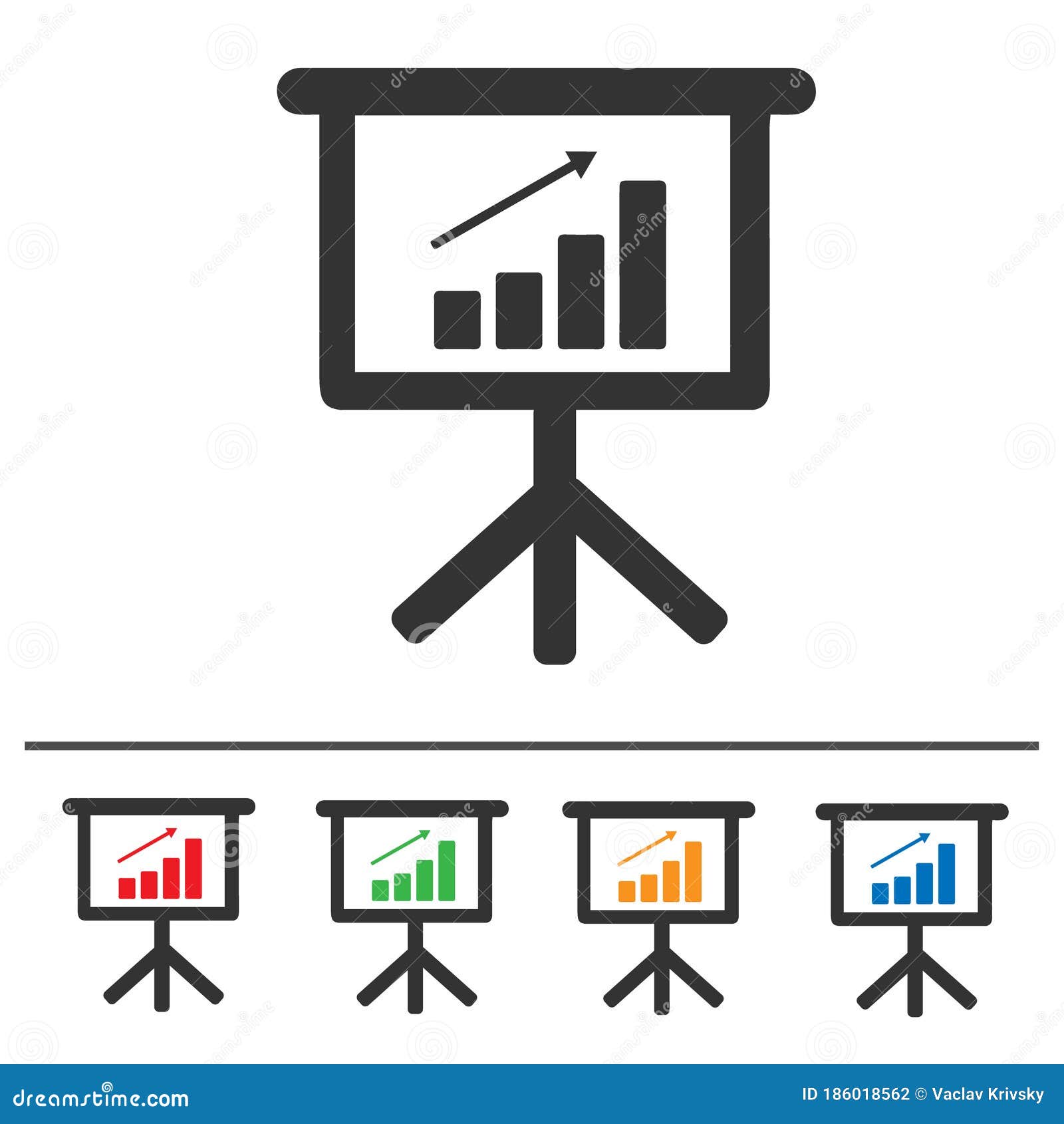 Business Board Chart Presentation Vector Icon Eps 10. Simple Isolated ...