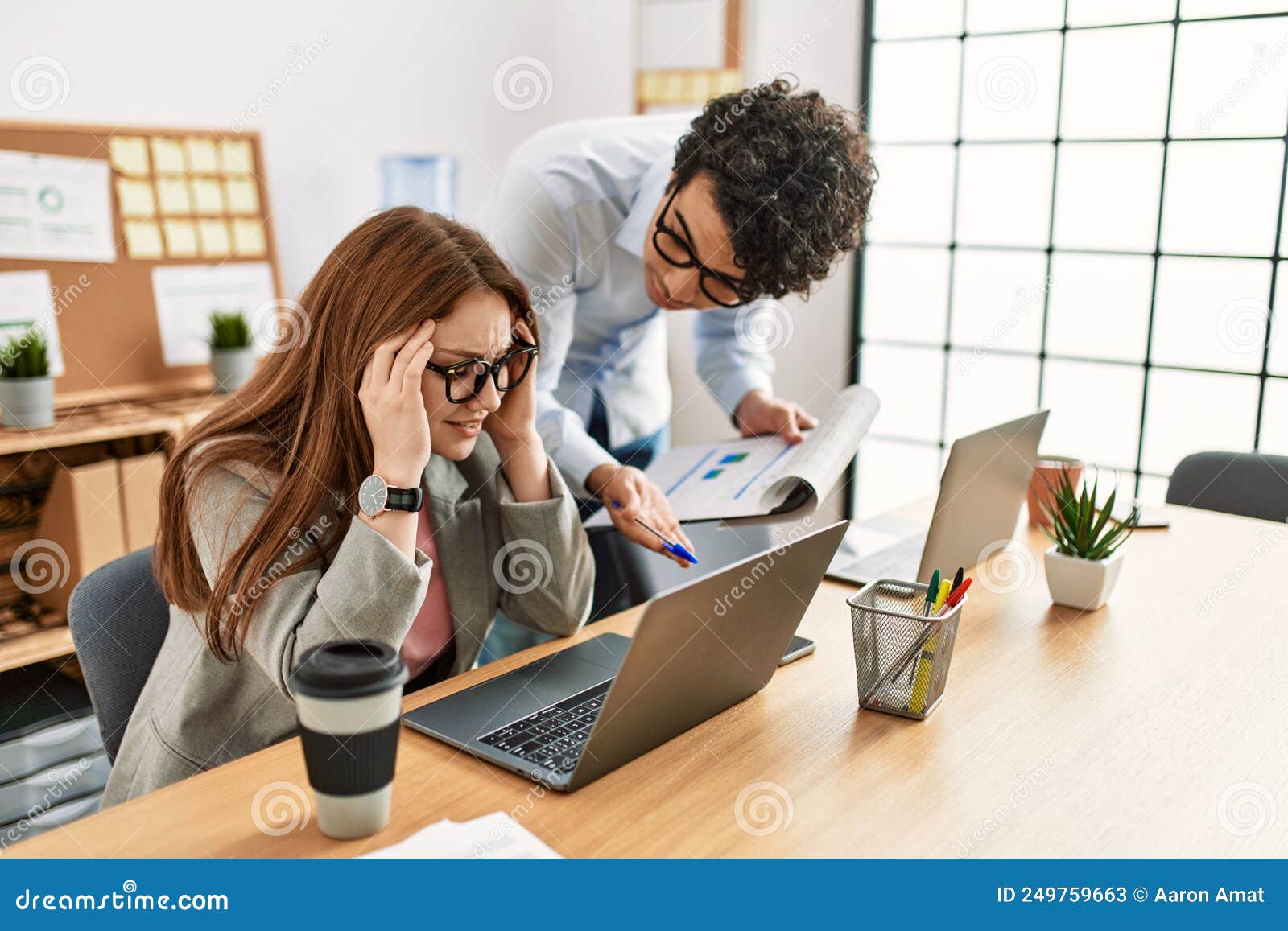 Business Boss Angry with Stressed Employee at the Office Stock Image ...