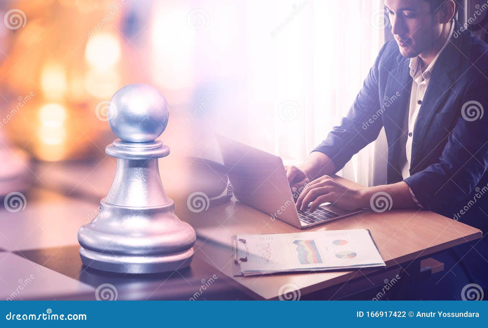 Business Boss Planning for with Chess Board Play for Business Strategy ...