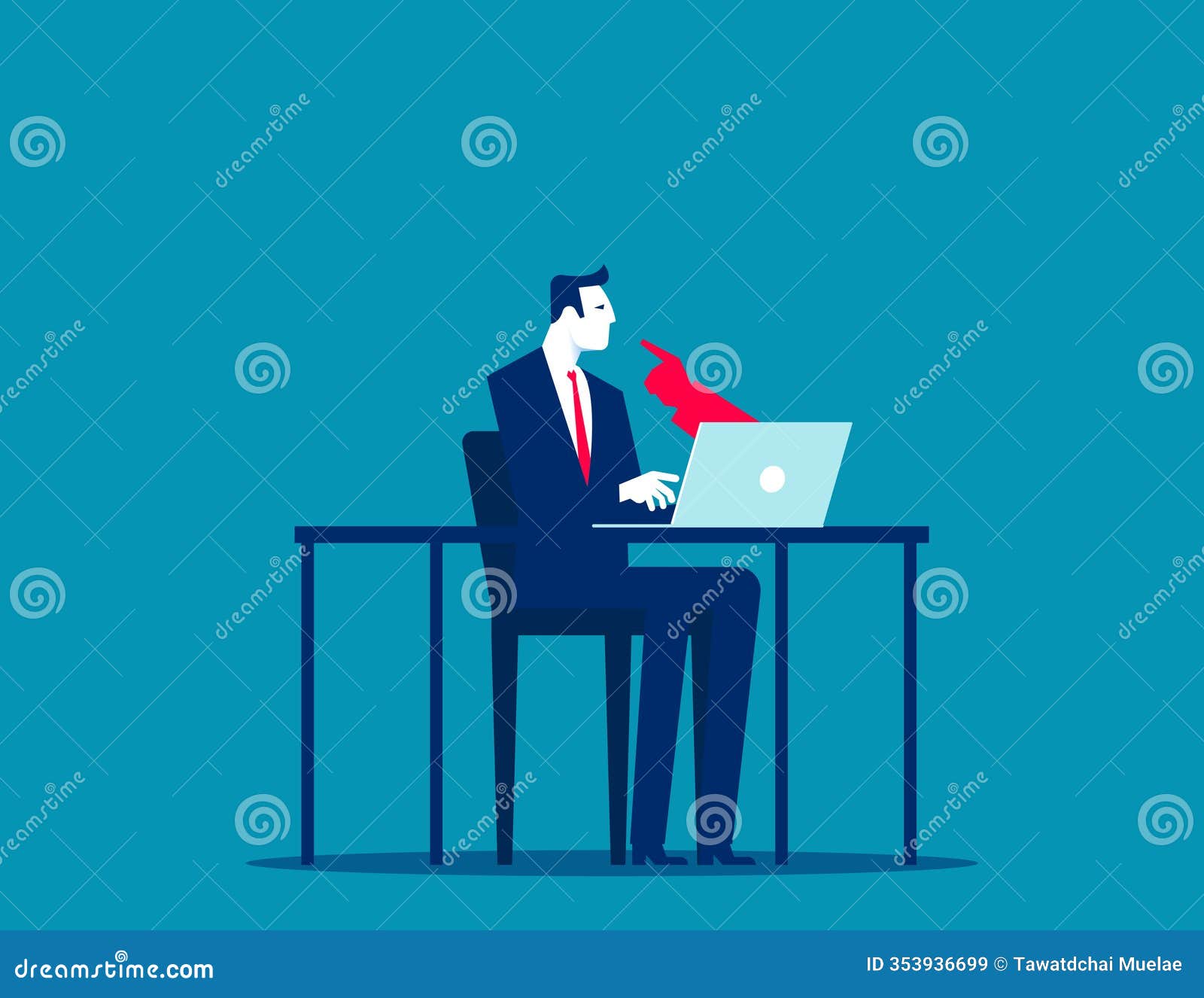Business with Bossy. Business Office Vector Flat Style Stock ...