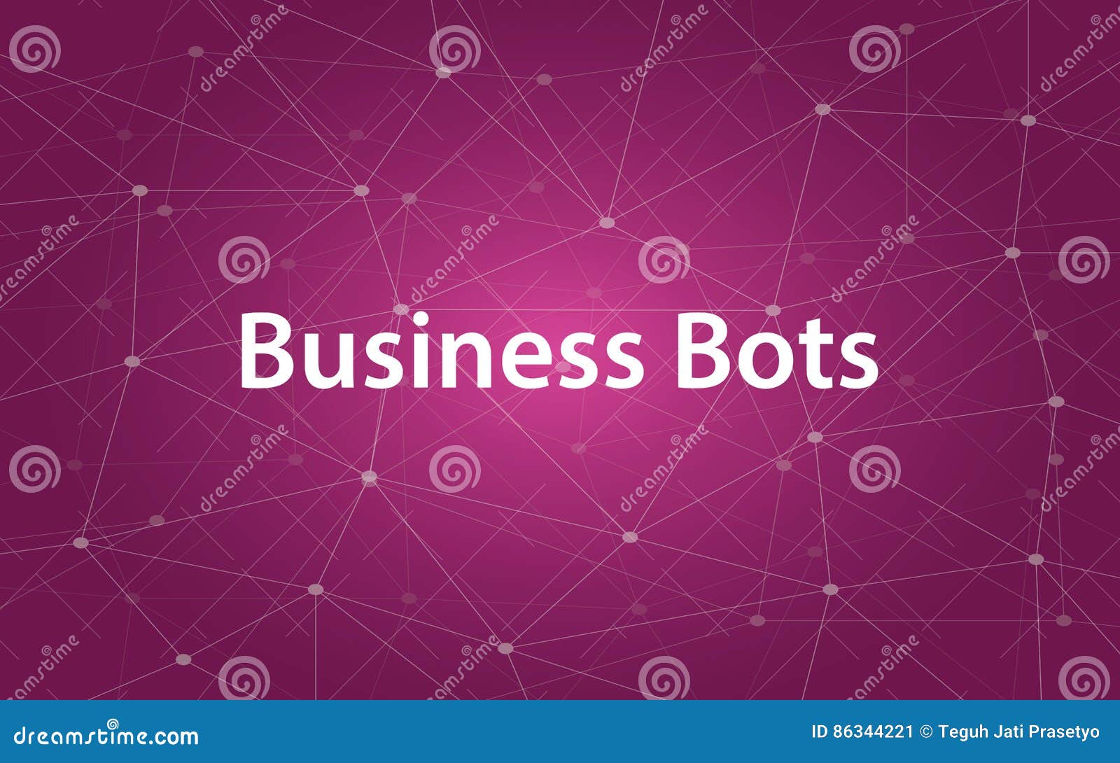Business Bots White Tetx Illustration With Purple Constellation Map As ...