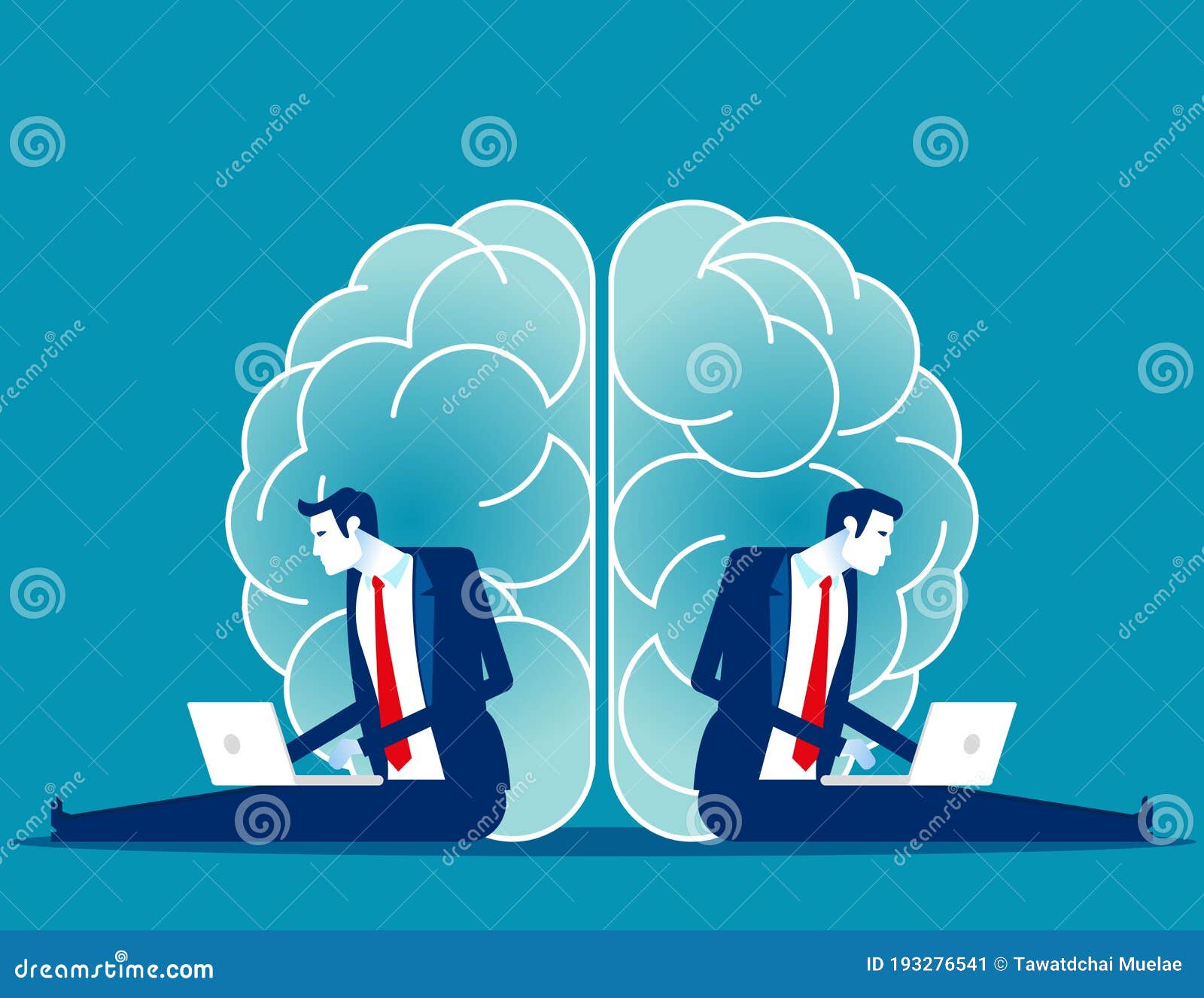 Business Brainstorming. Two Sides of the Brain Concept Stock Vector ...