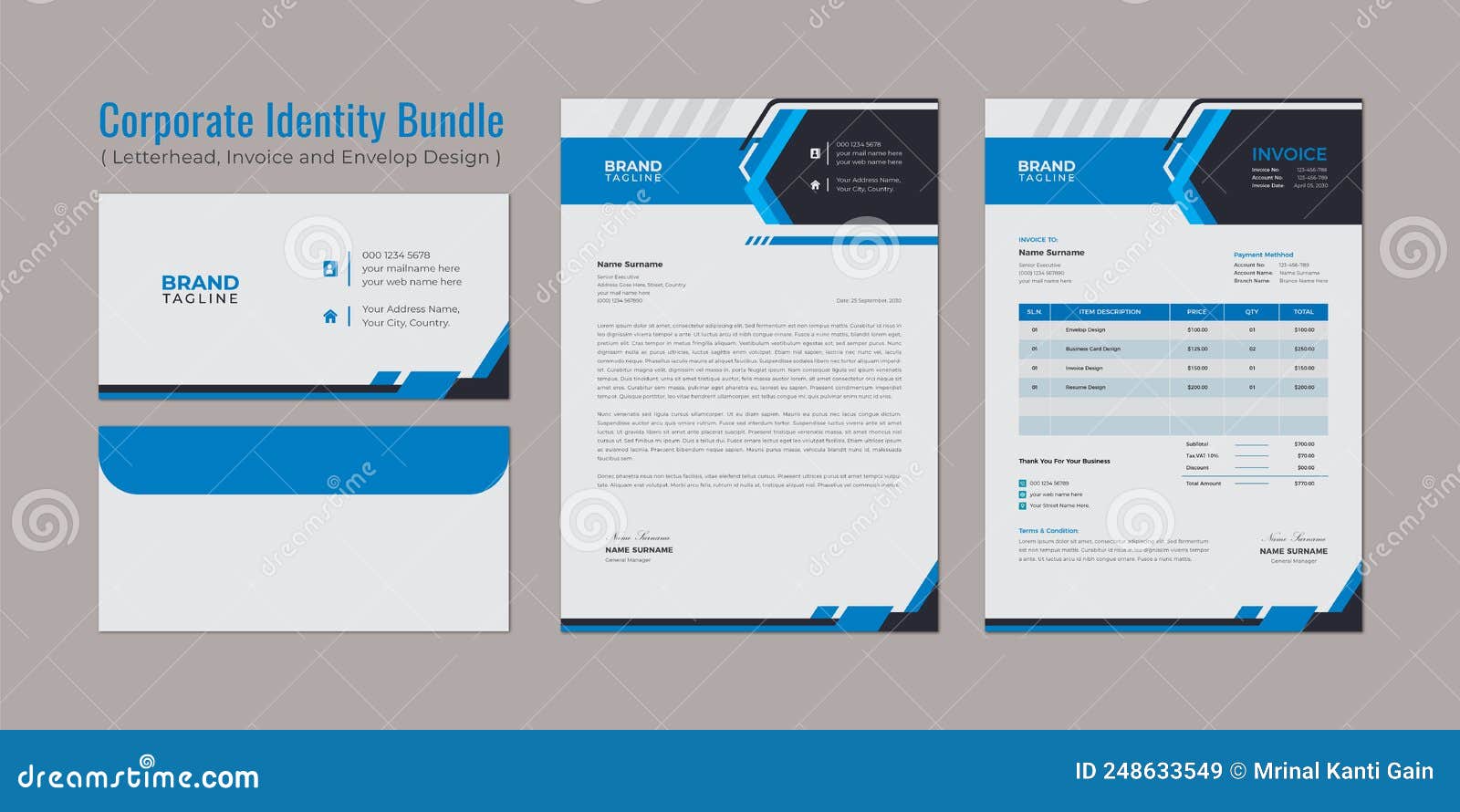 Business Brand Identity Template Design with Premium Vector Stock ...