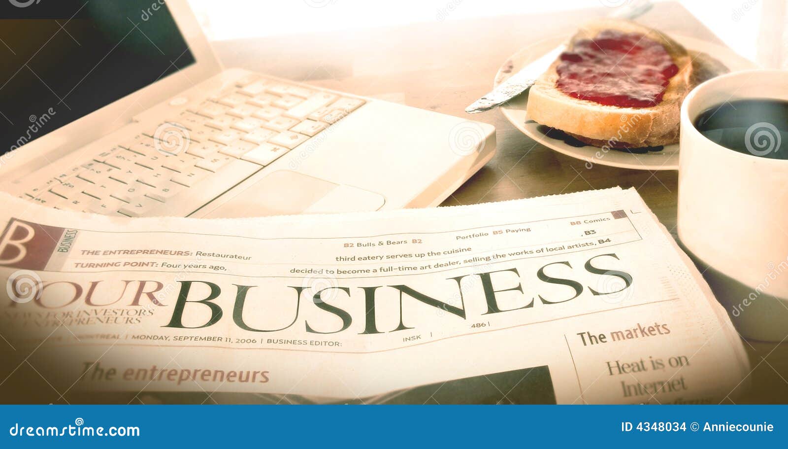 Business breakfast stock photo. Image of laptop, depression - 4348034