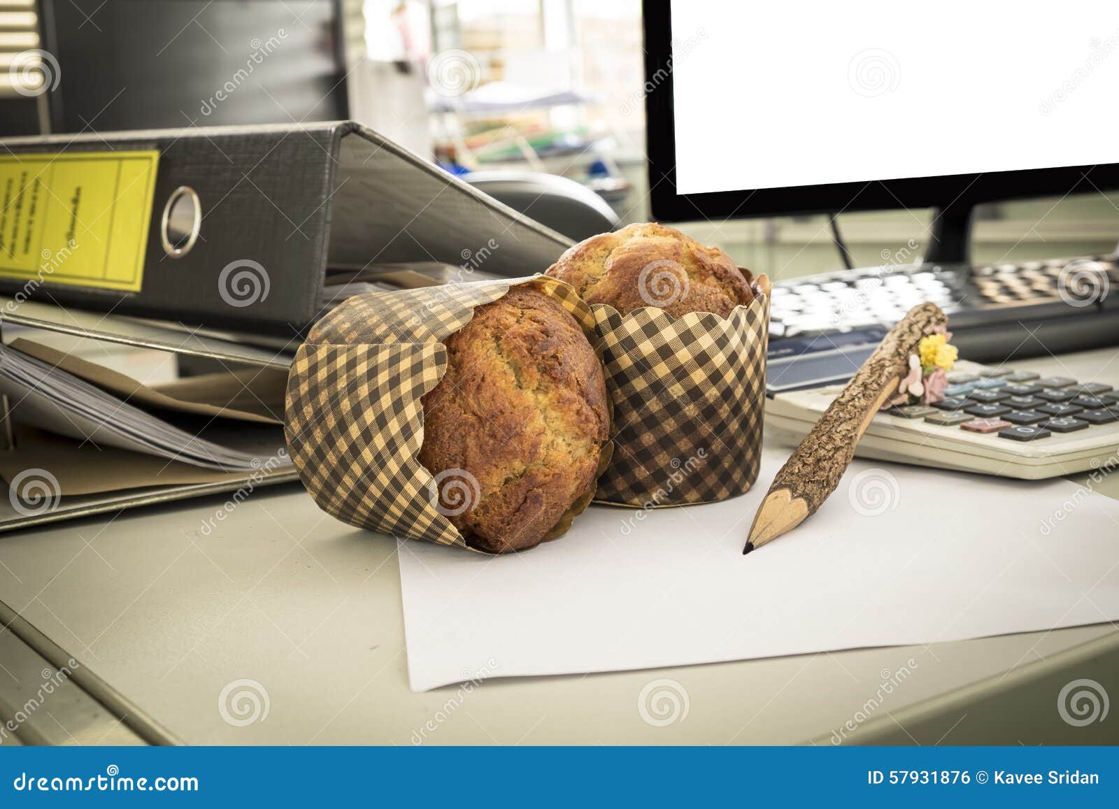 Business Breakfast Cafe, Muffin, in Office Stock Photo - Image of drink ...