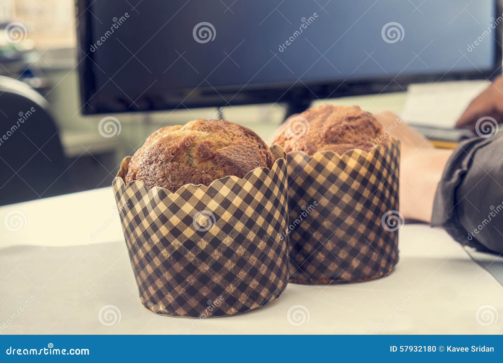 Business Breakfast Cafe, Muffin, in Office Stock Photo - Image of ...