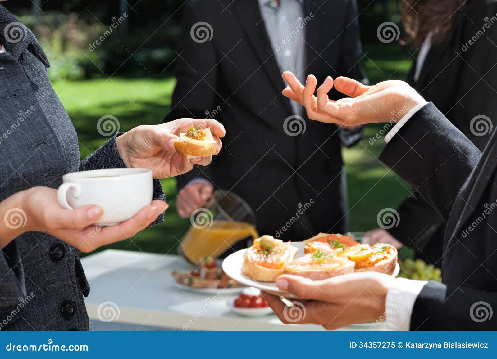 Business Breakfast in the Garden Stock Image - Image of businessman ...