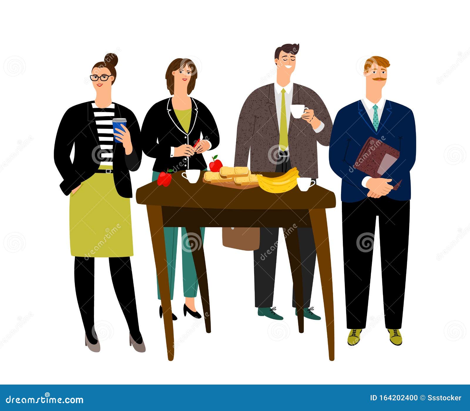 Business breakfast at work stock vector. Illustration of meeting ...