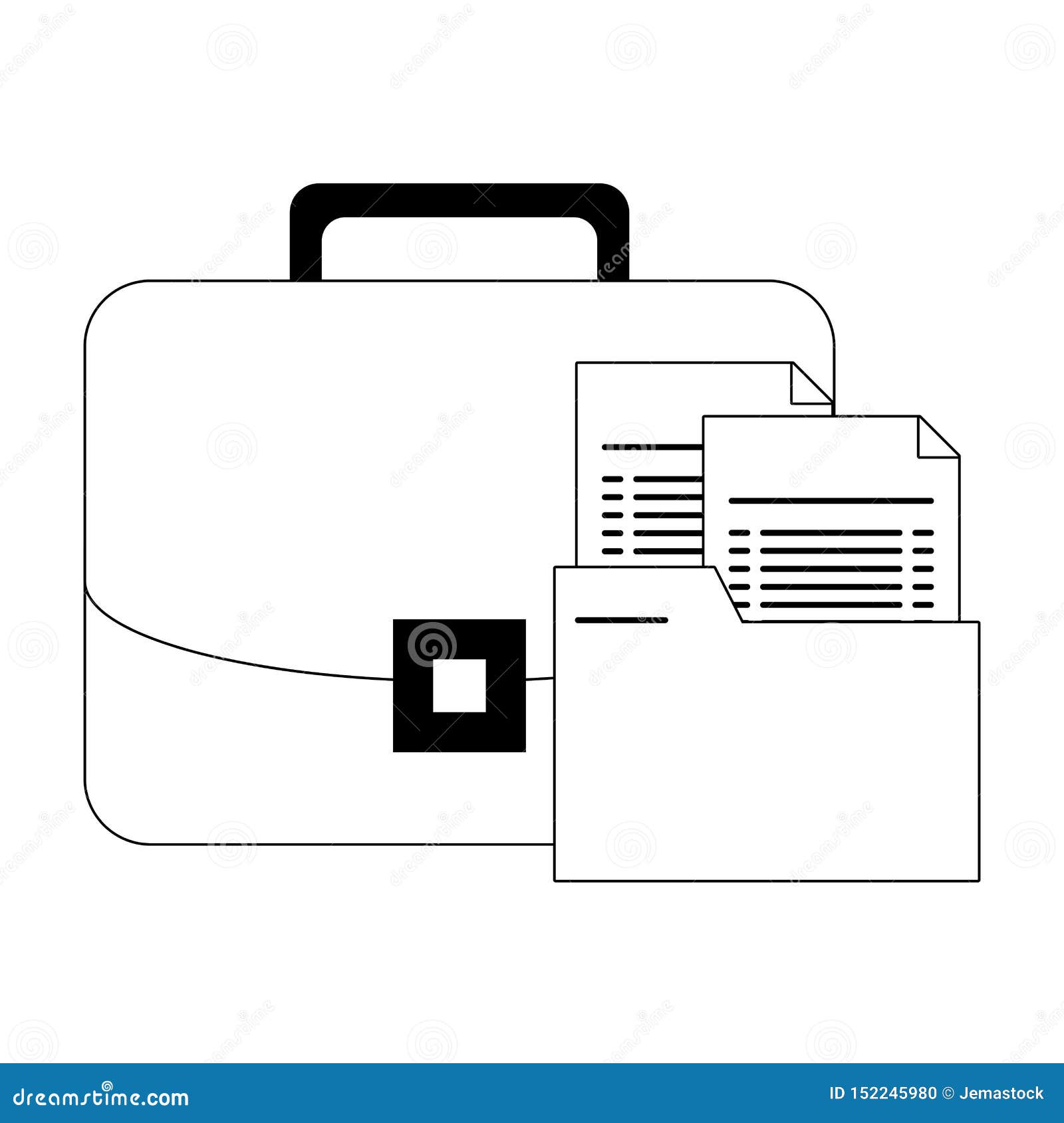 Business Briefcase with Documents Symbols Stock Vector - Illustration ...