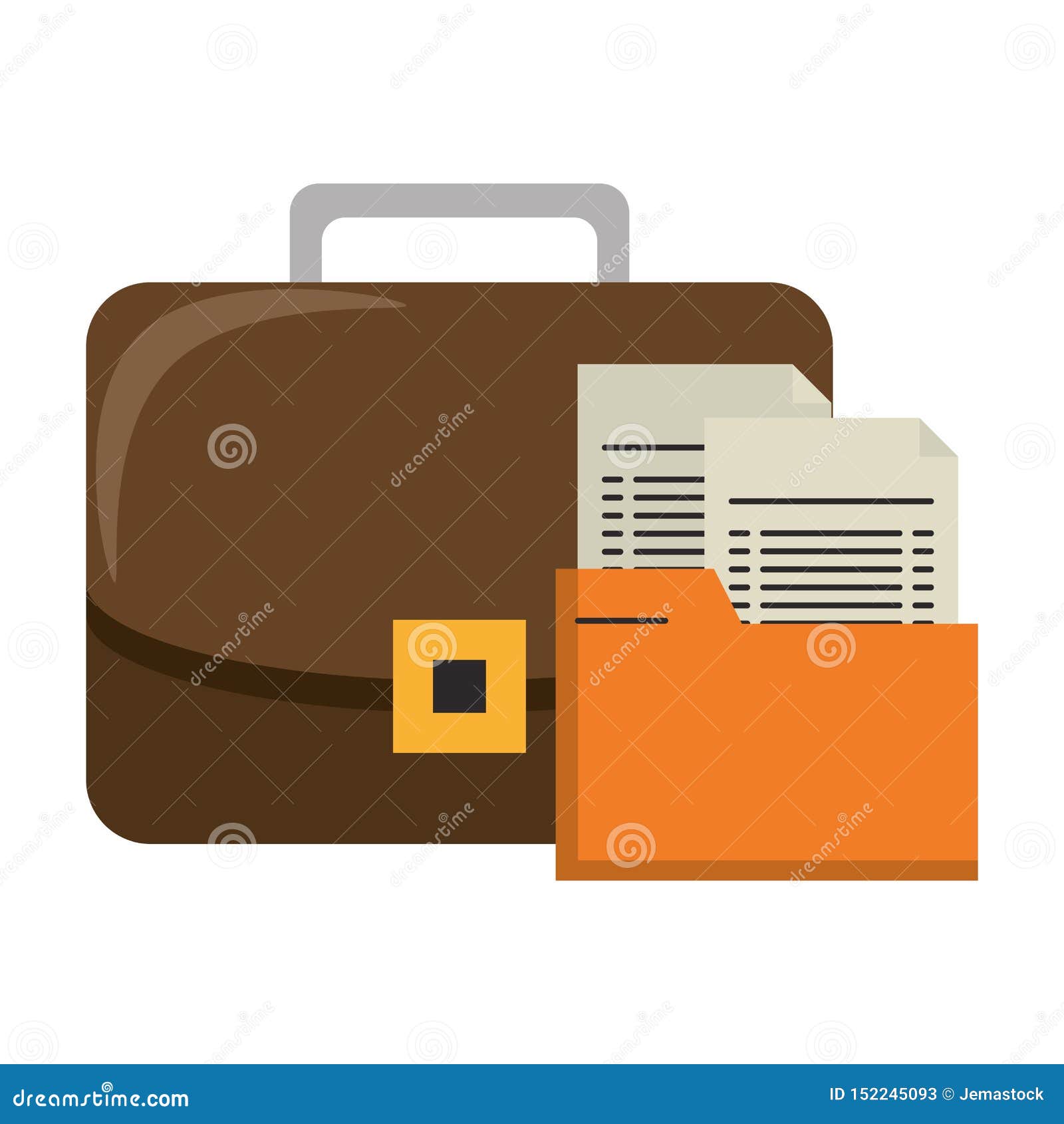 Business Briefcase with Documents Symbols Stock Vector - Illustration ...