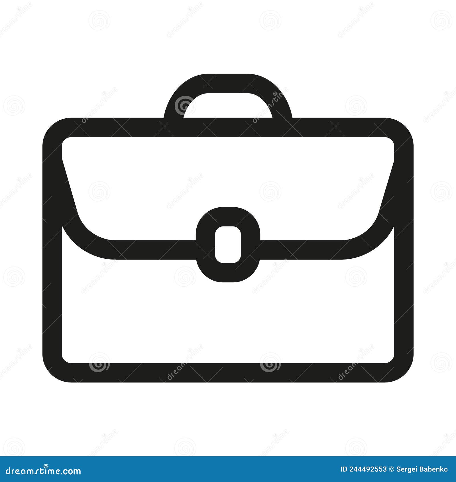 Business Briefcase Icon in Outline Style on White Background. Stock ...