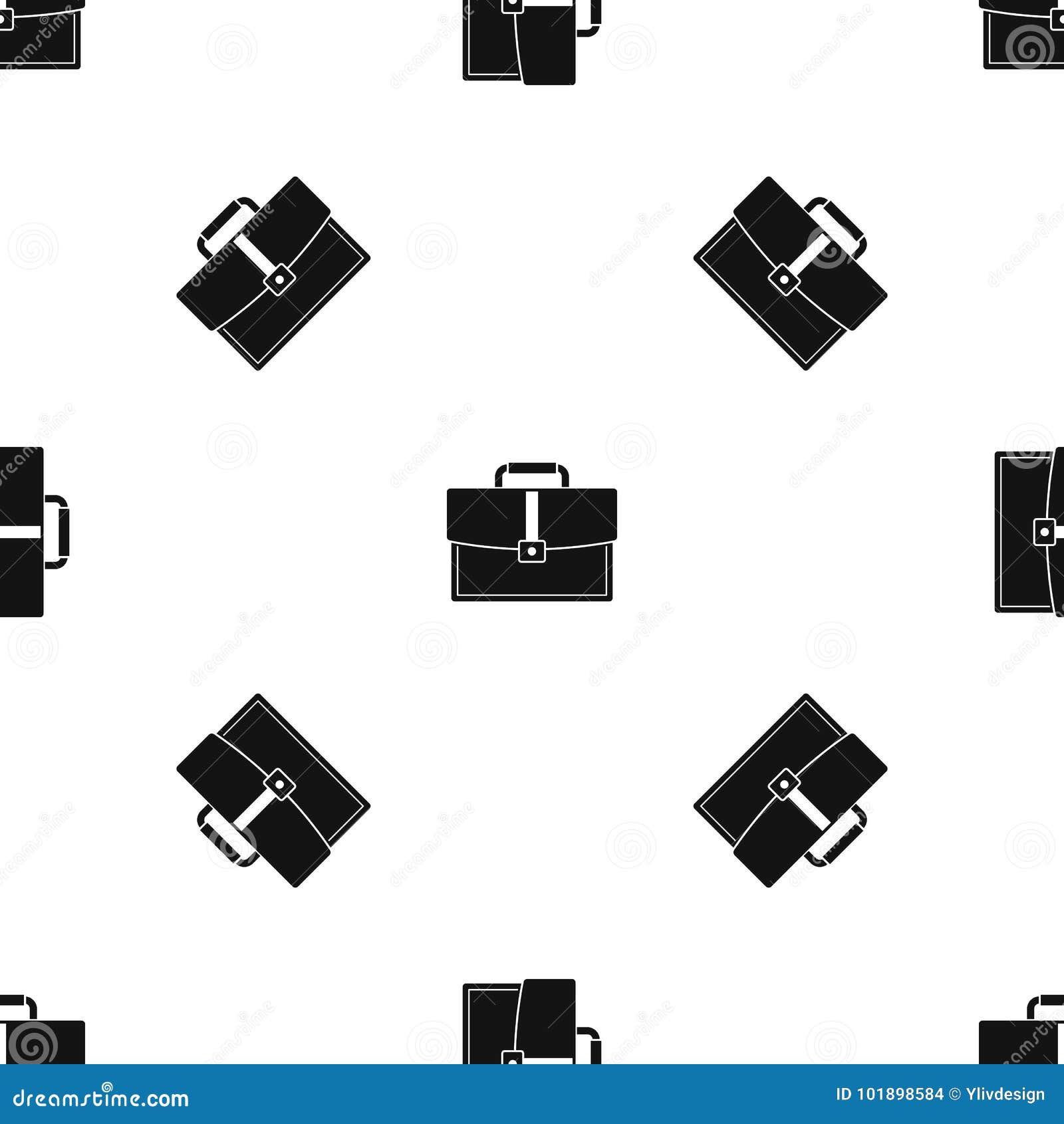 Business Briefcase Pattern Seamless Black Stock Vector - Illustration ...