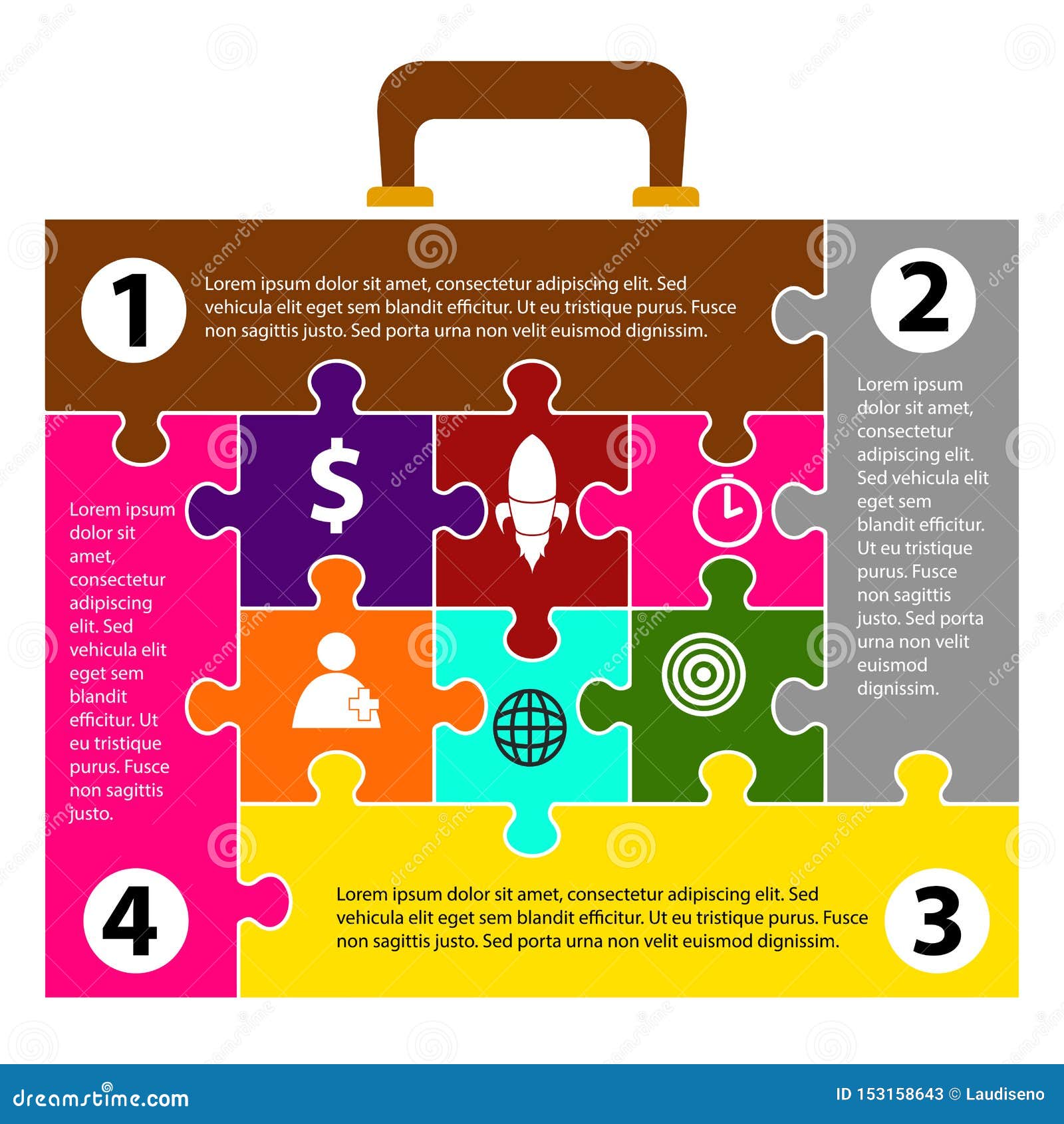 Business Briefcase Shaped Infographic Stock Vector - Illustration of ...