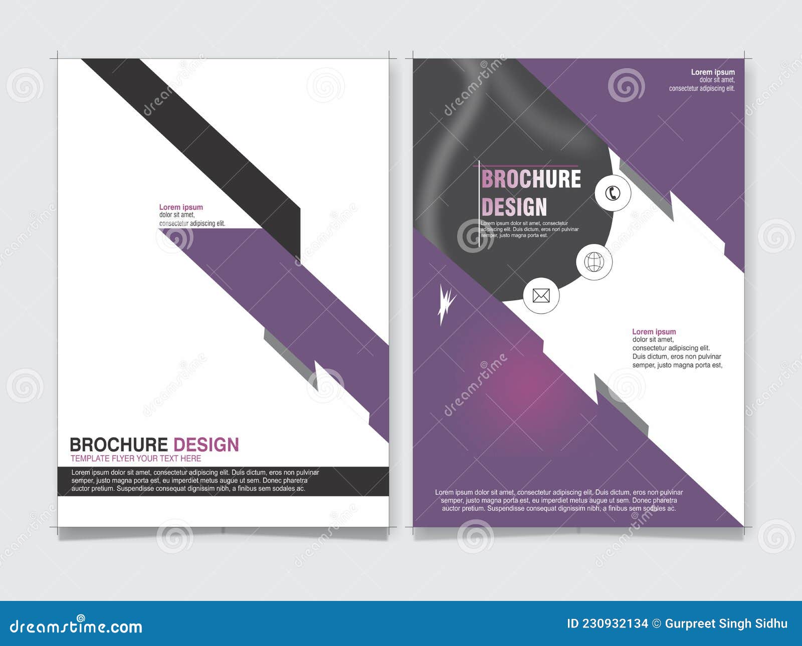 Business Brochure Design Flayer Layout Front and Back Side Stock Vector ...