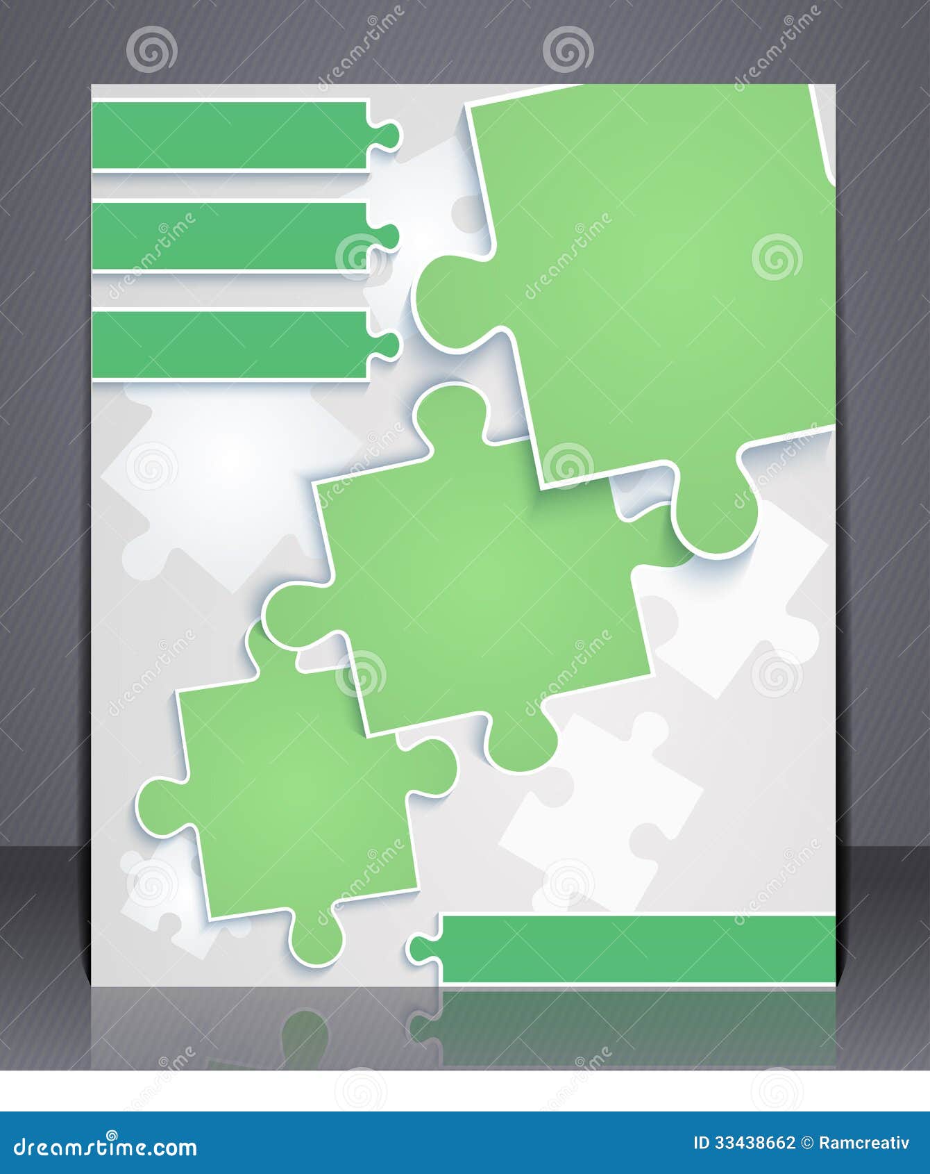 Business Brochure with Elements of Puzzles. Stock Illustration ...