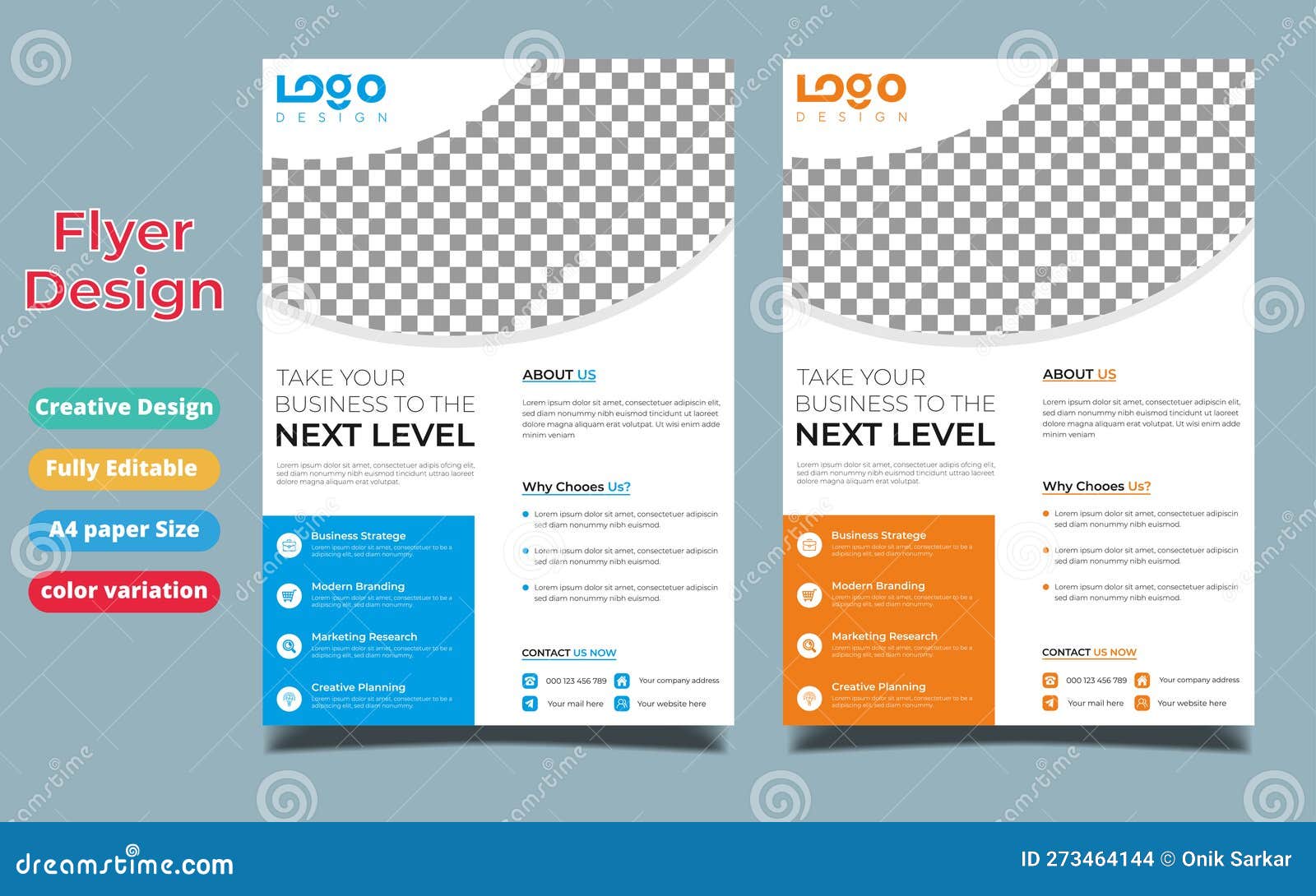 Business Brochure Flyer Design Layout Template in A4 Size, with Blur ...