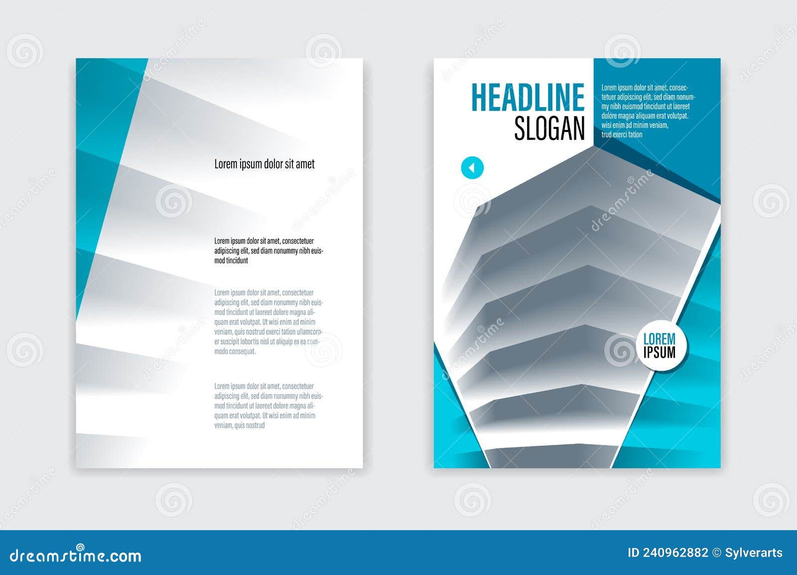 Business Brochure with Office Building Structure Vector Template, Front ...