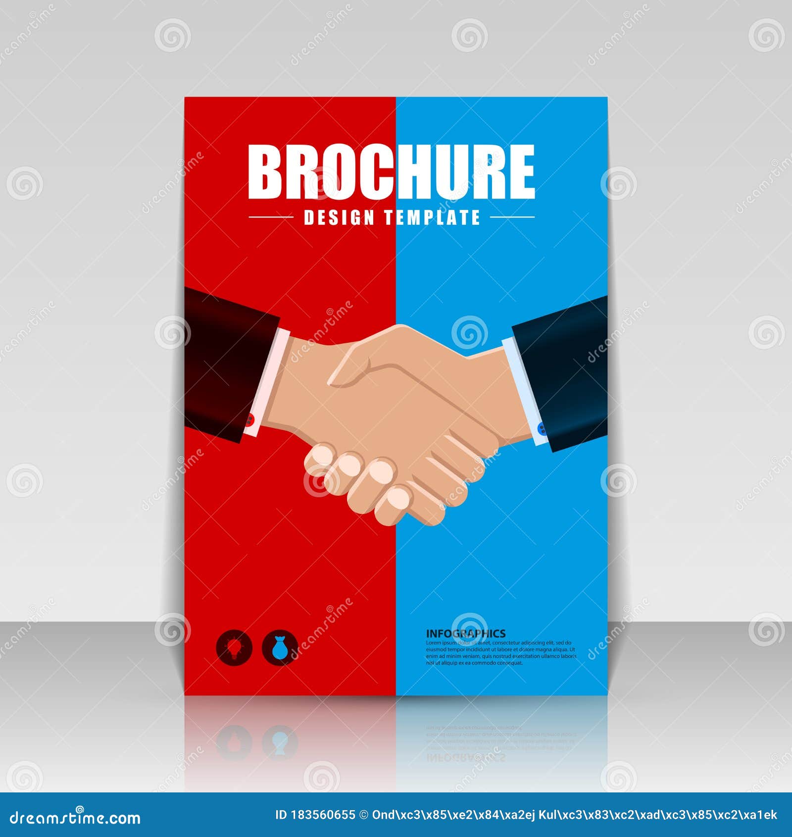 Business Brochure Template. Handshake. Two Businessmen Stock Vector ...