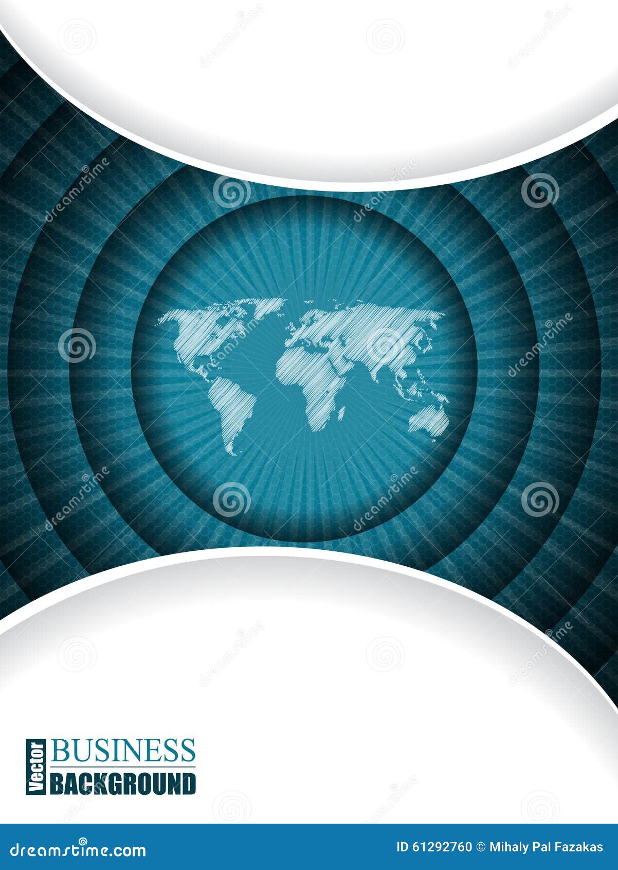 Business Brochure Template with World Map in Ripple Stock Vector ...