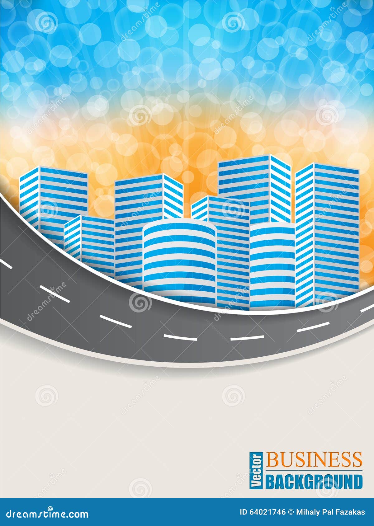 Business Brochure with Wave Road Stock Vector - Illustration of horizon ...