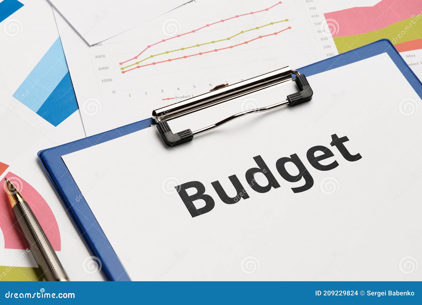 Business Budget Document Concept on Charts and Reports Stock Photo ...