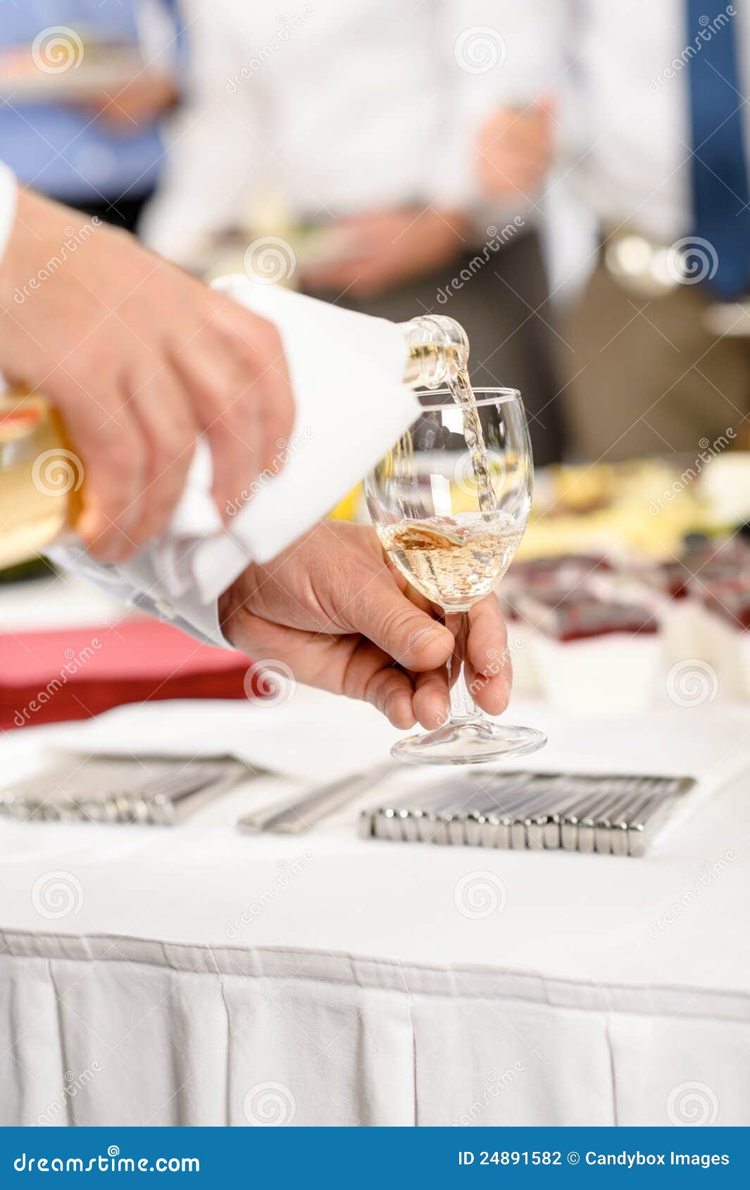 Business Buffet Lunch Caterer Serve Wine Appetizer Stock Photo - Image ...