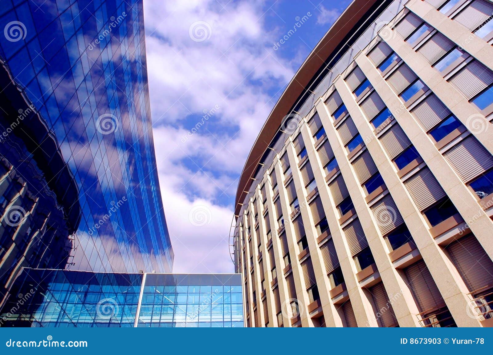 Business Building on Blue Sky Background Stock Image - Image of pattern ...