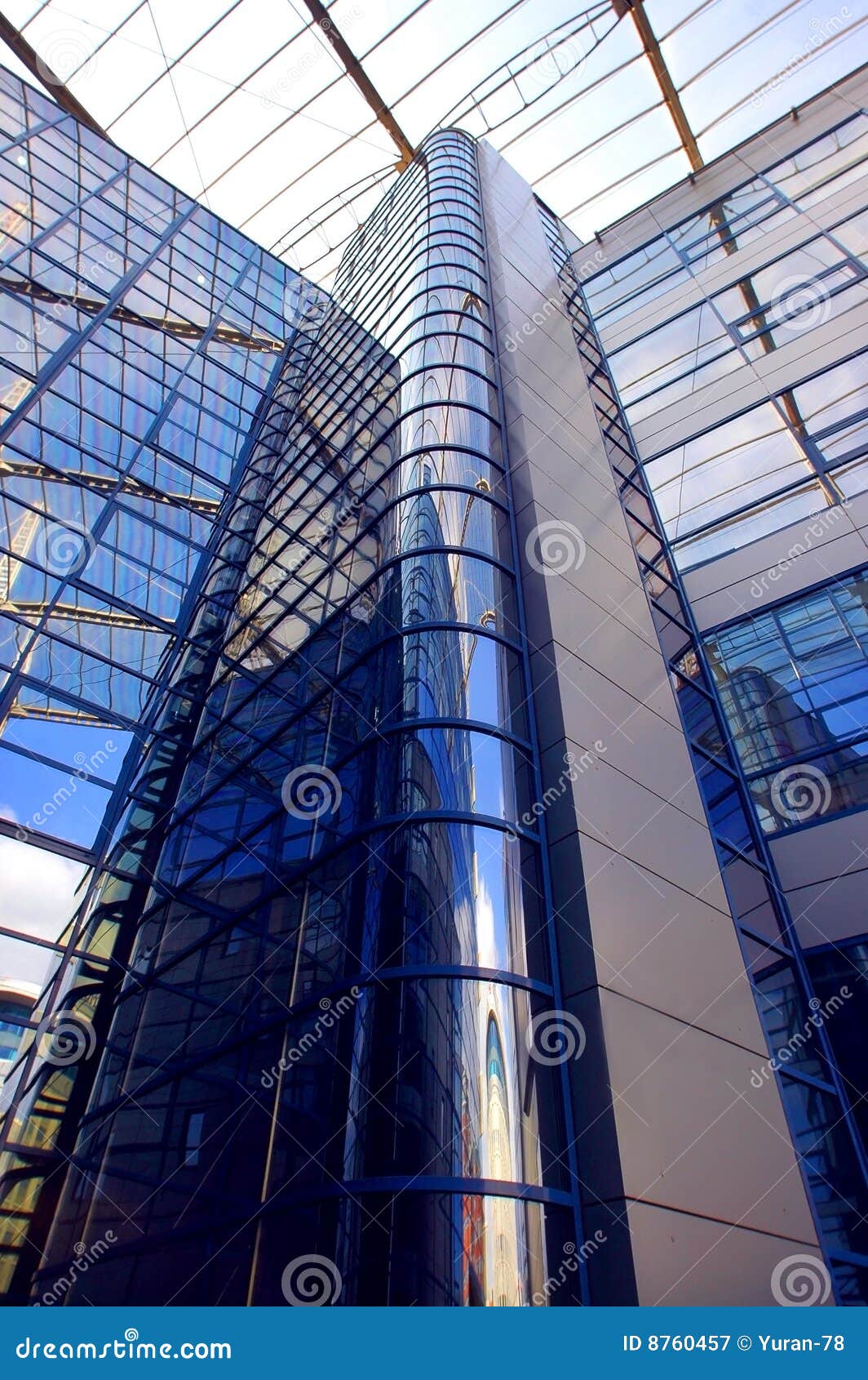 Business Building on Blue Sky Background Stock Image - Image of glass ...