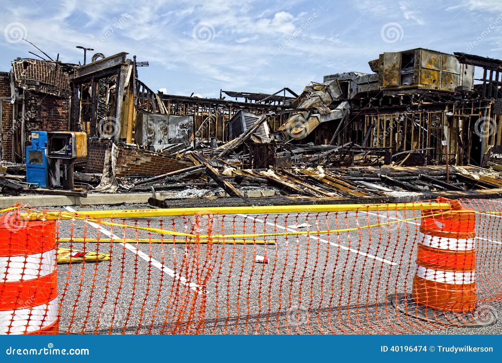 Business Building Burnt-down Stock Photo - Image of business, fire ...