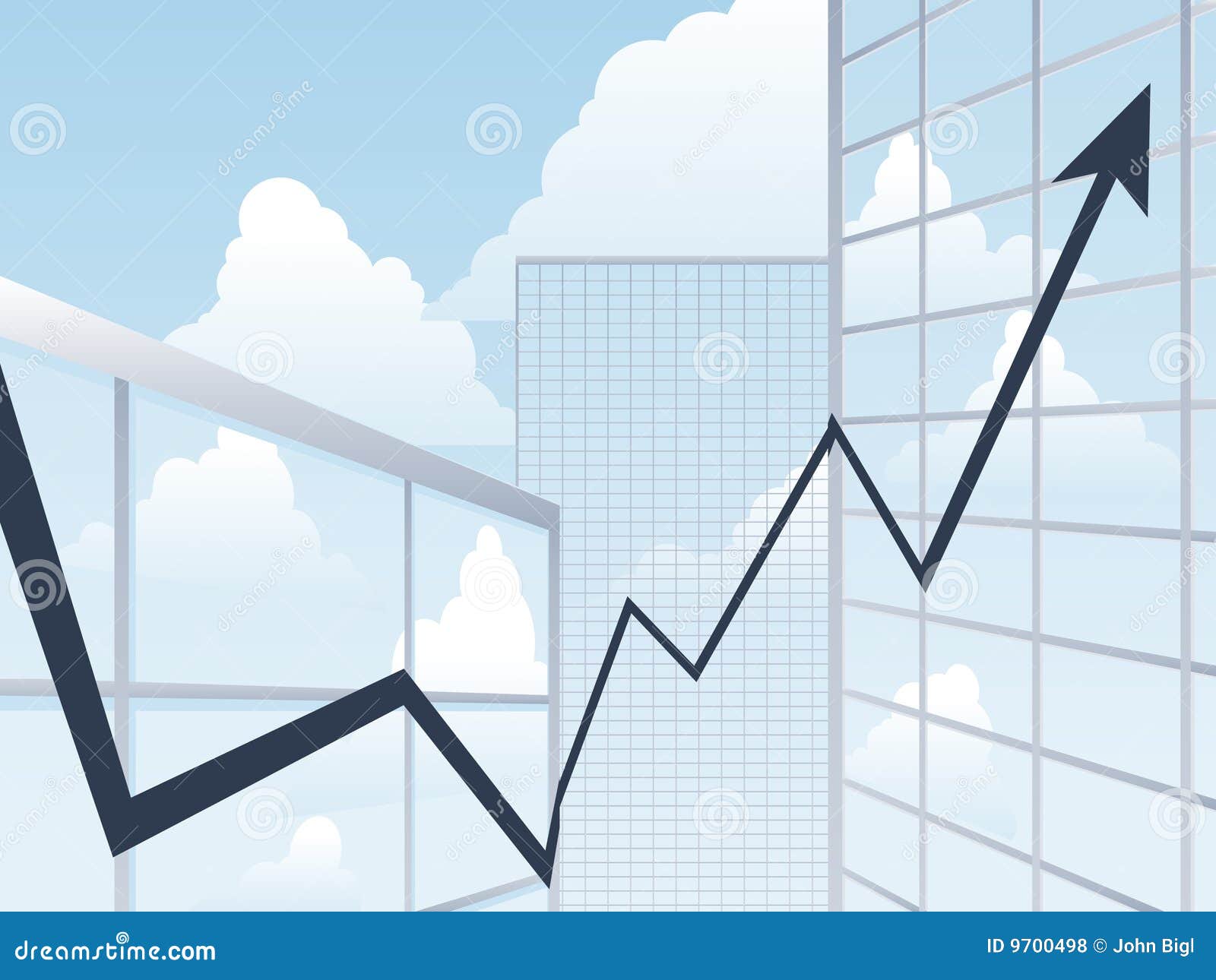 Business building chart up stock vector. Illustration of clouds - 9700498