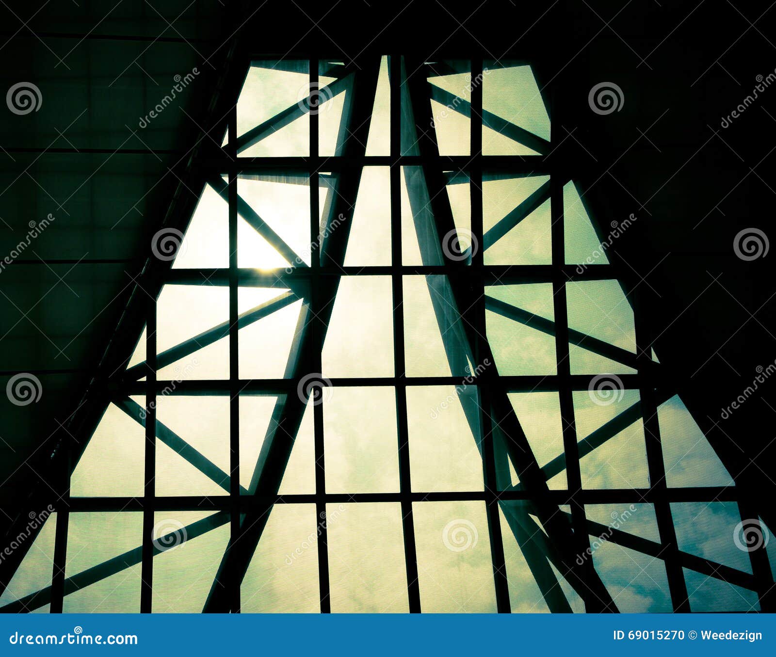 Business Building Interior, Sunburst Over Building Roof,structure ...