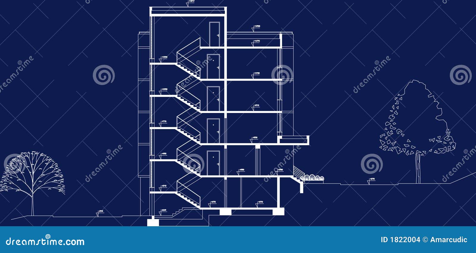 Business Building Section Plan Project Stock Illustration ...