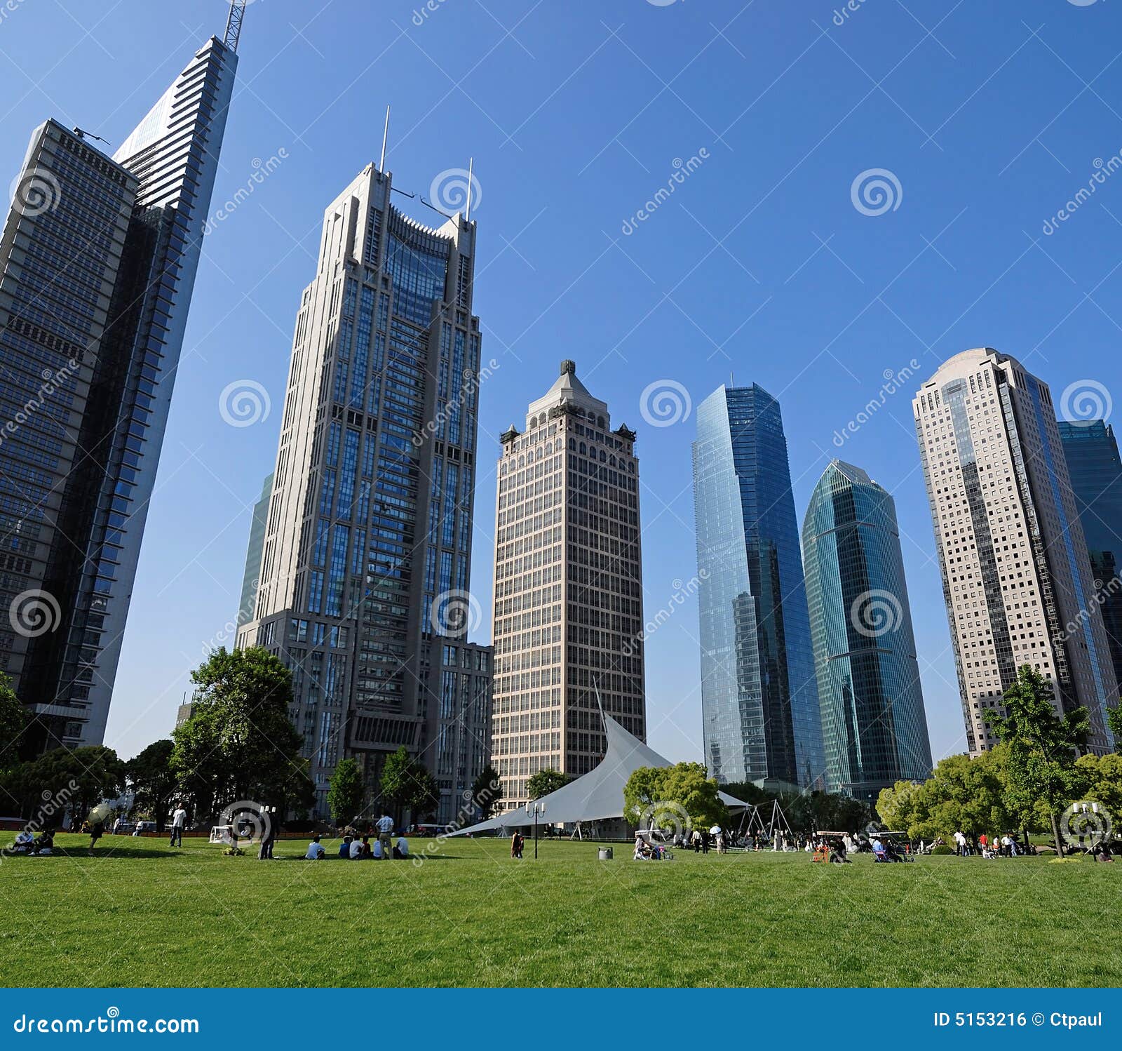 Business Building Shanghai China Stock Photo - Image of district, tower ...