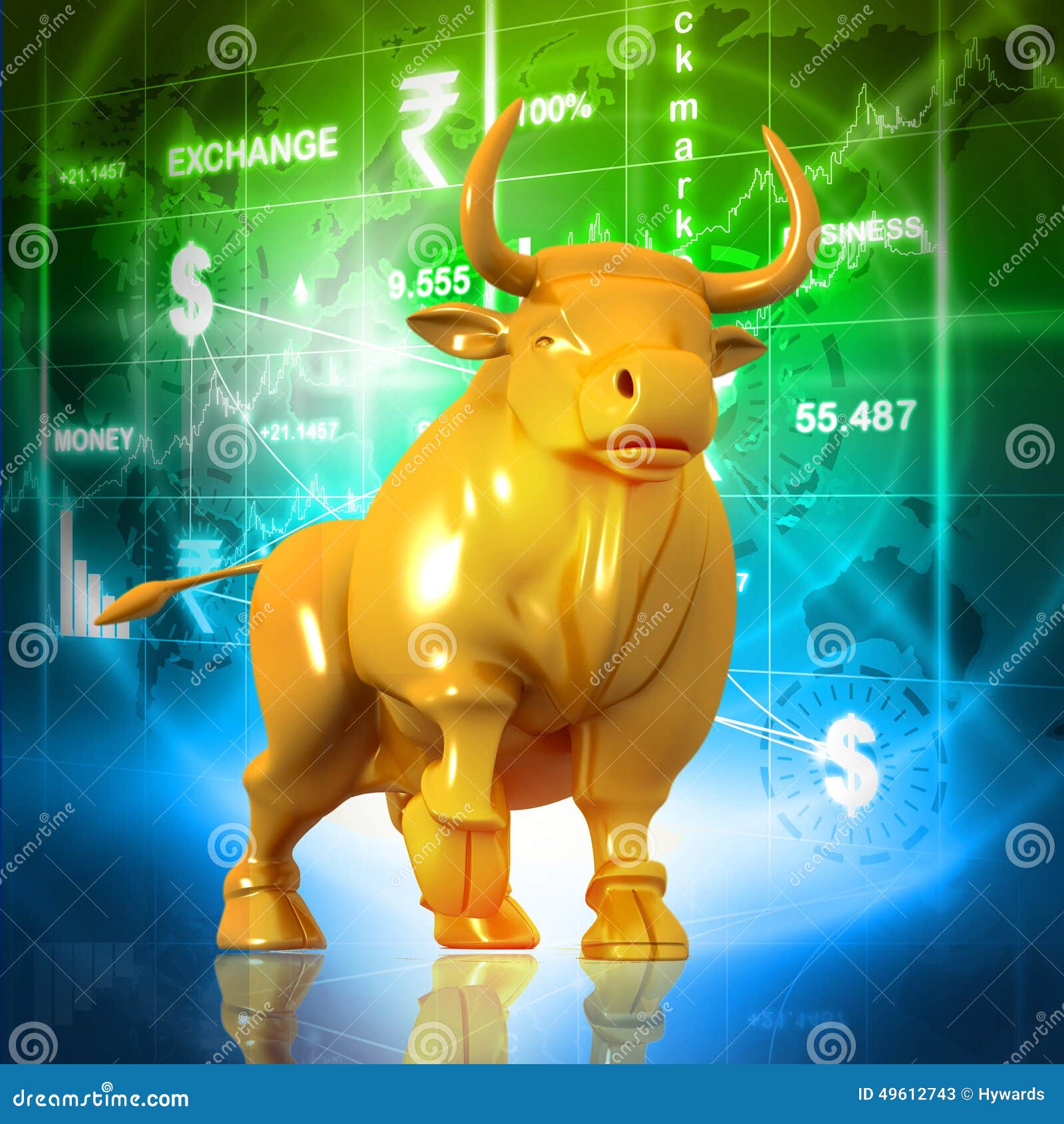 Business bull stock illustration. Illustration of abstract - 49612743