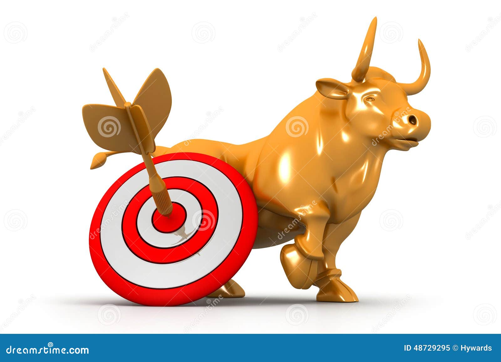 Business bull and target stock illustration. Illustration of profit ...