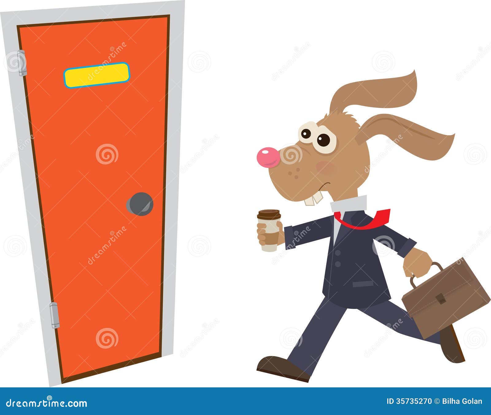 Business Bunny stock vector. Illustration of door, businessman - 35735270