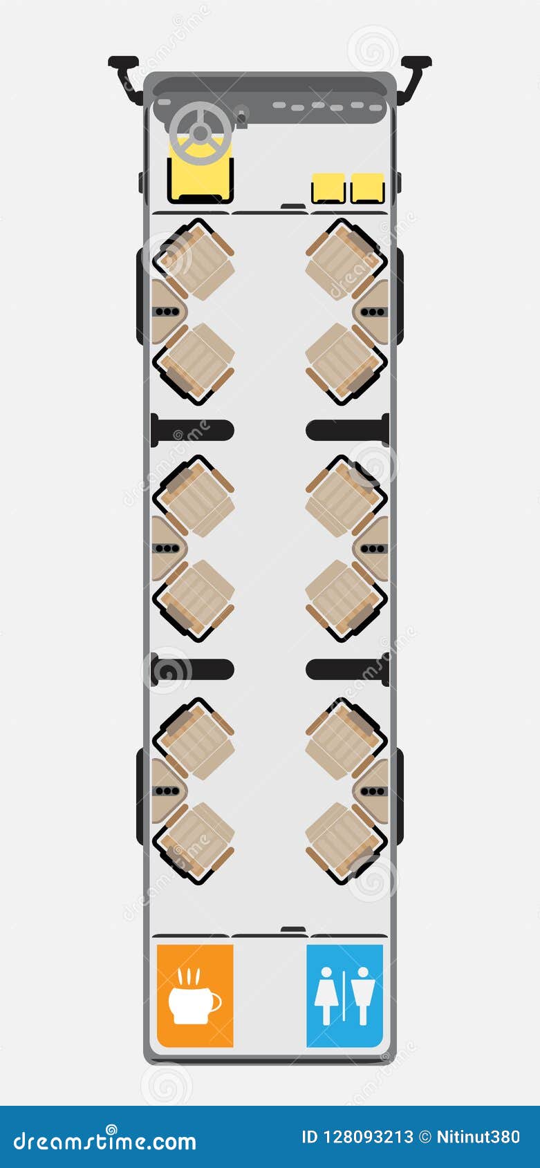 Business Bus seat map stock vector. Illustration of seat - 128093213