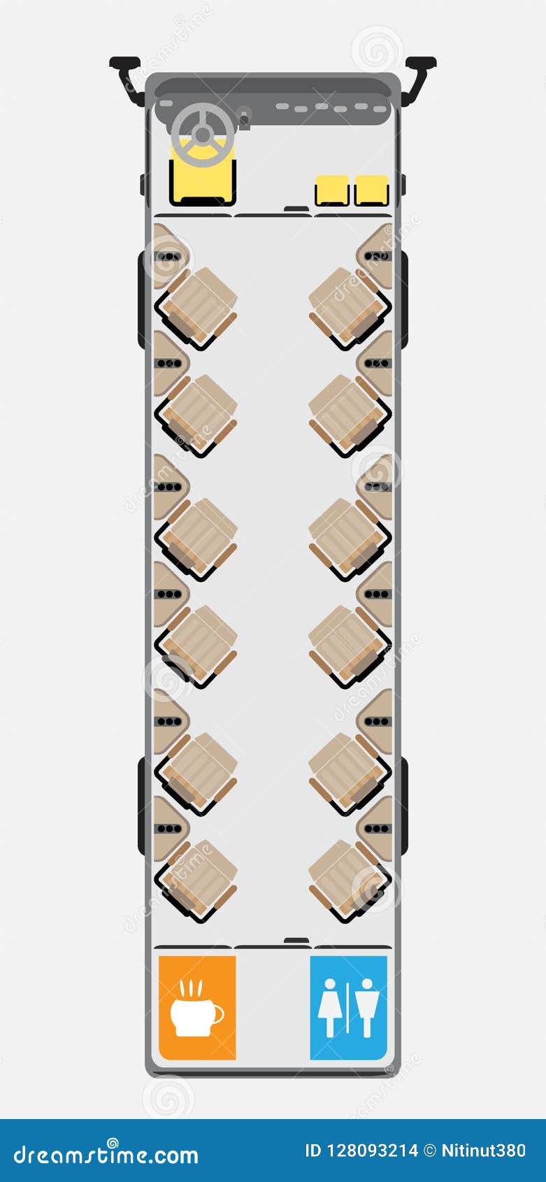 Business Bus seat map stock vector. Illustration of motion - 128093214