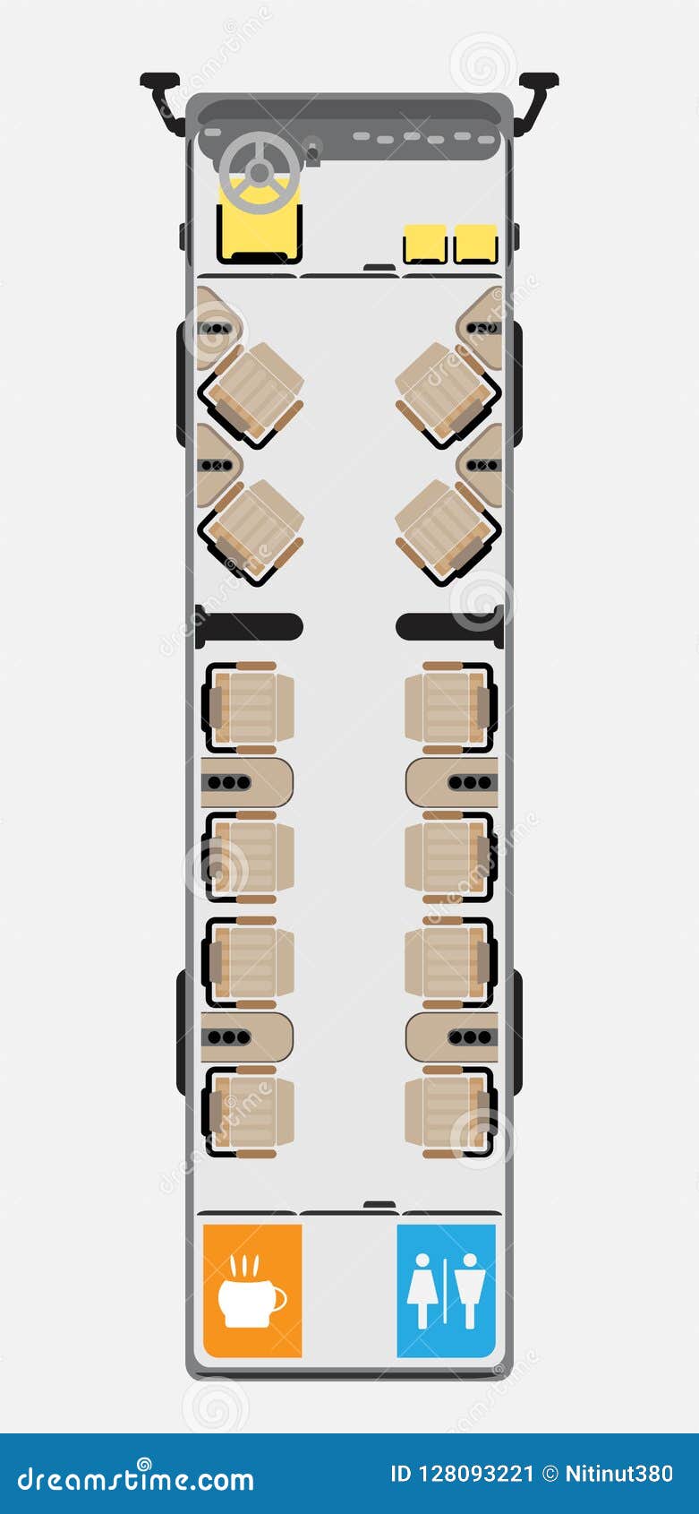 Business Bus seat map stock illustration. Illustration of show - 128093221