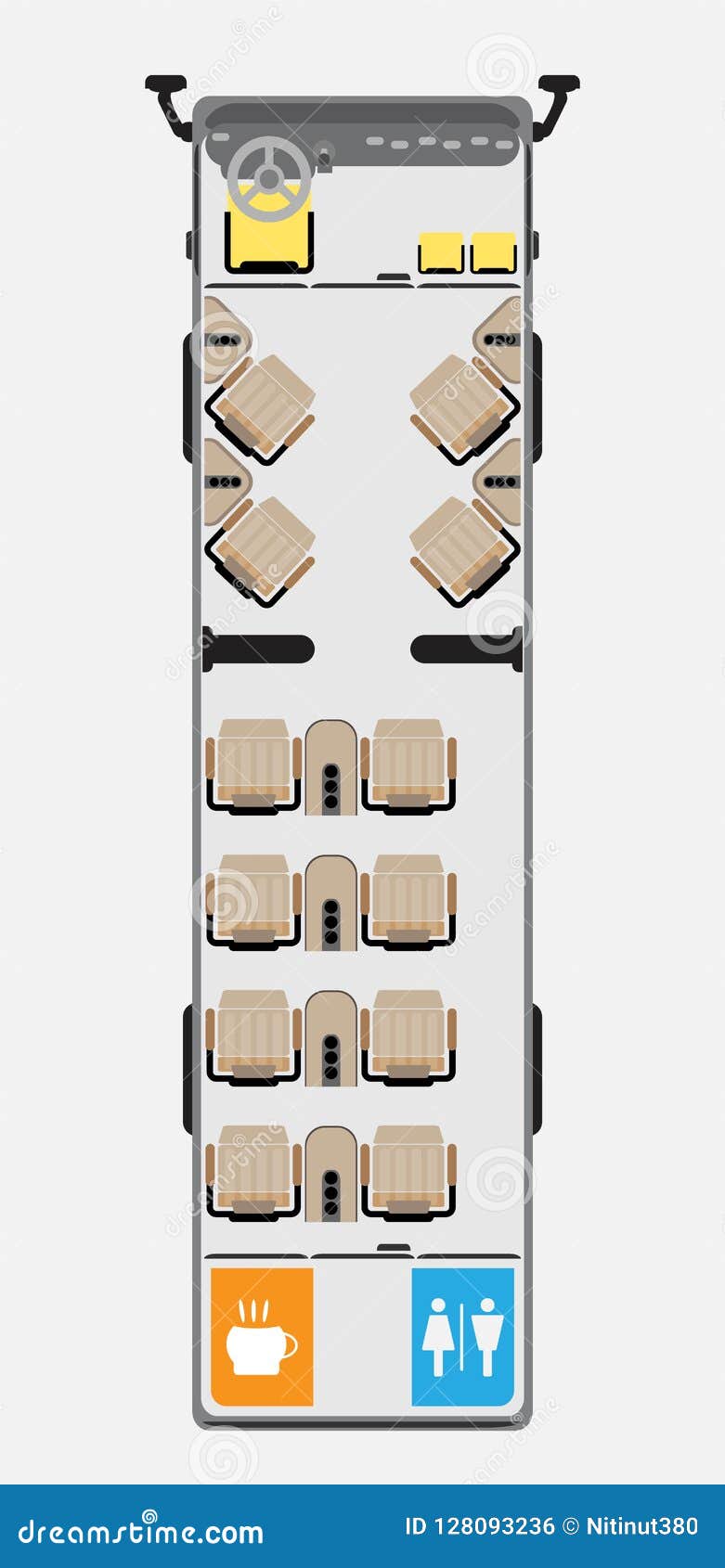 Business Bus seat map stock illustration. Illustration of traffic ...