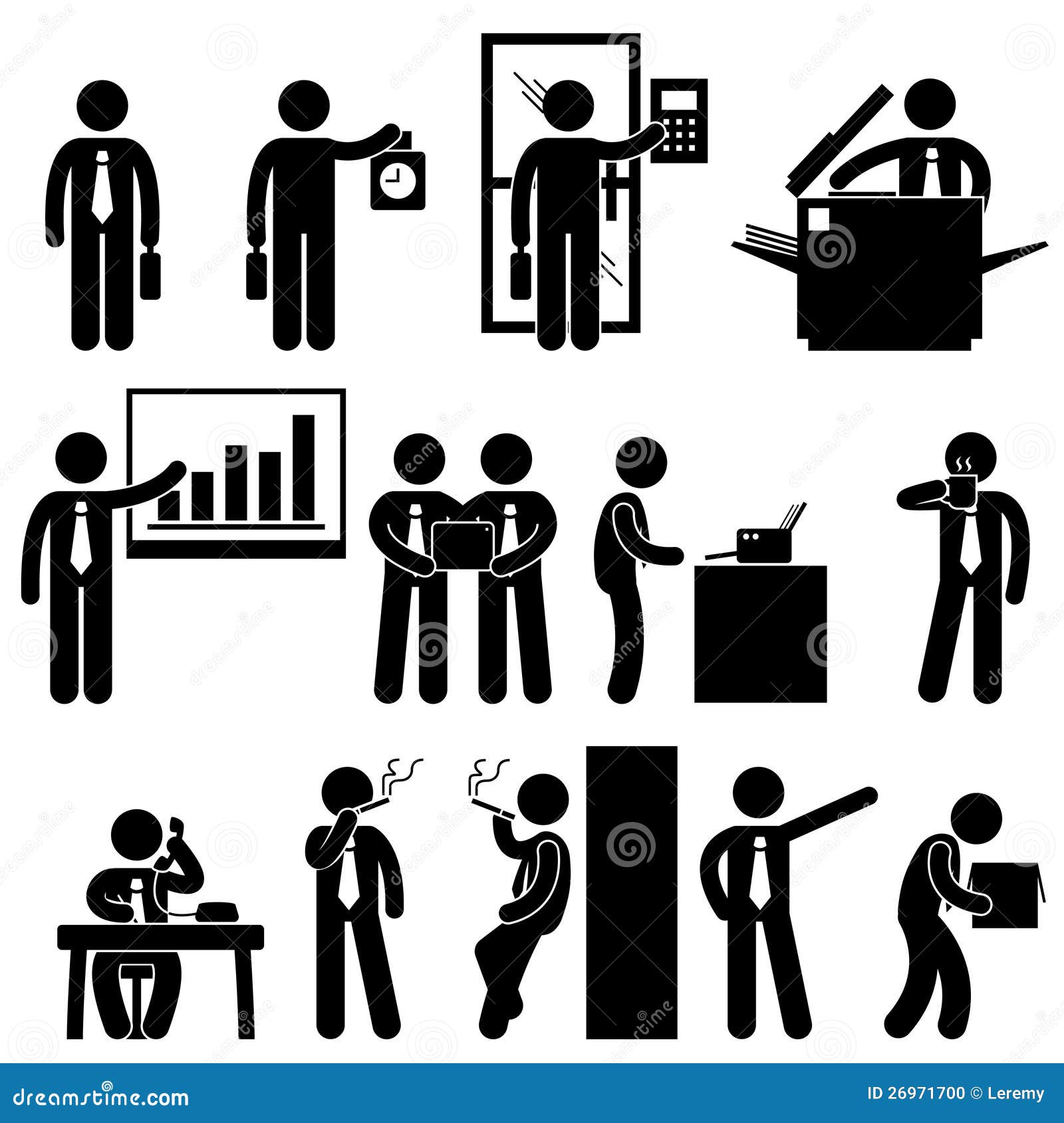 Business Businessman Employee Work Stock Vector - Illustration of busy ...
