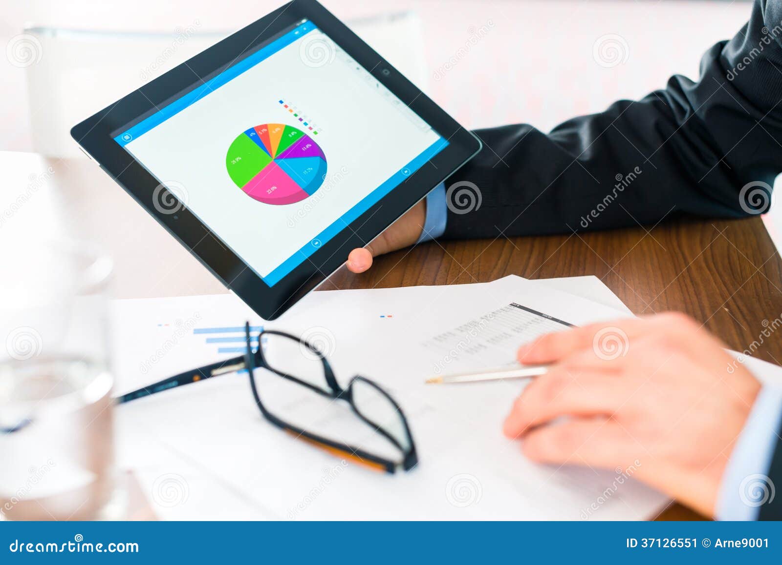 Business - Businessman Working with Tablet Computer Stock Image - Image ...