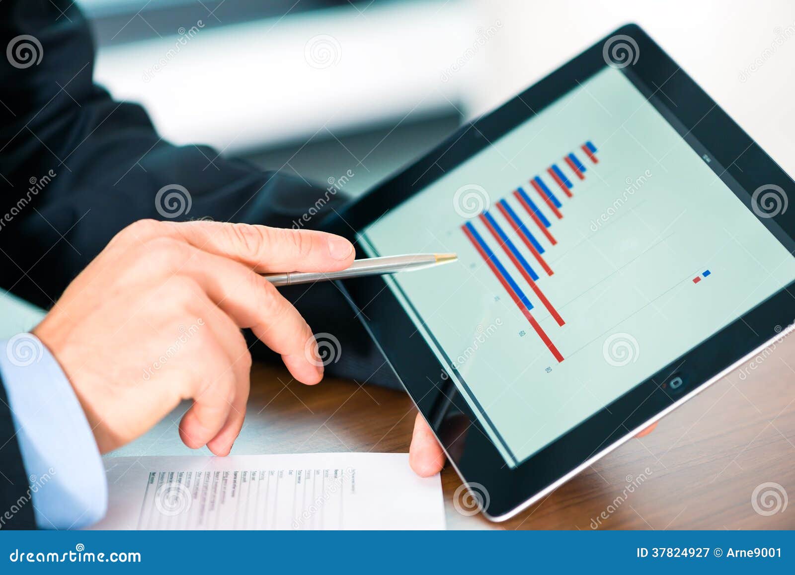 Business - Businessman Working with Tablet Computer Stock Image - Image ...