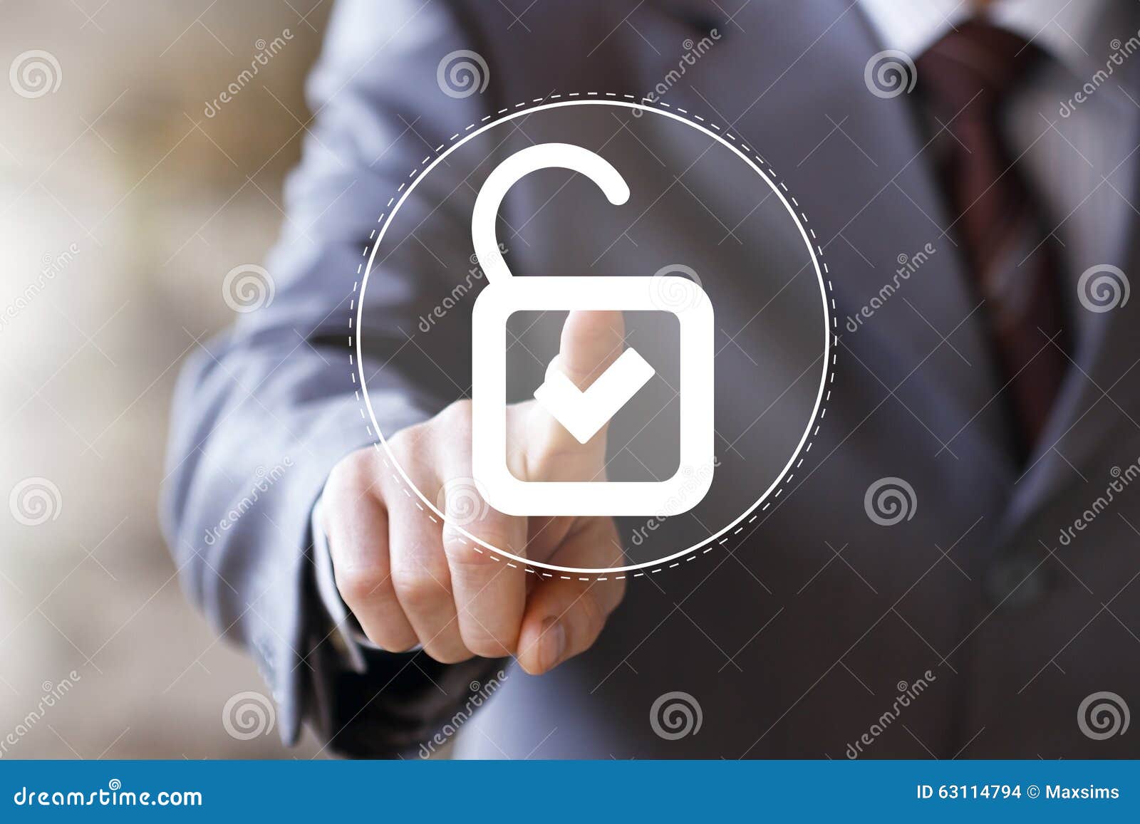 Business Button Lock Security Virtual Stock Photo - Image of email ...