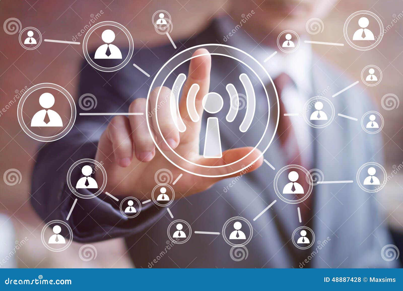 Business Button Wifi Web Connection Signal Icon Stock Photo - Image of ...