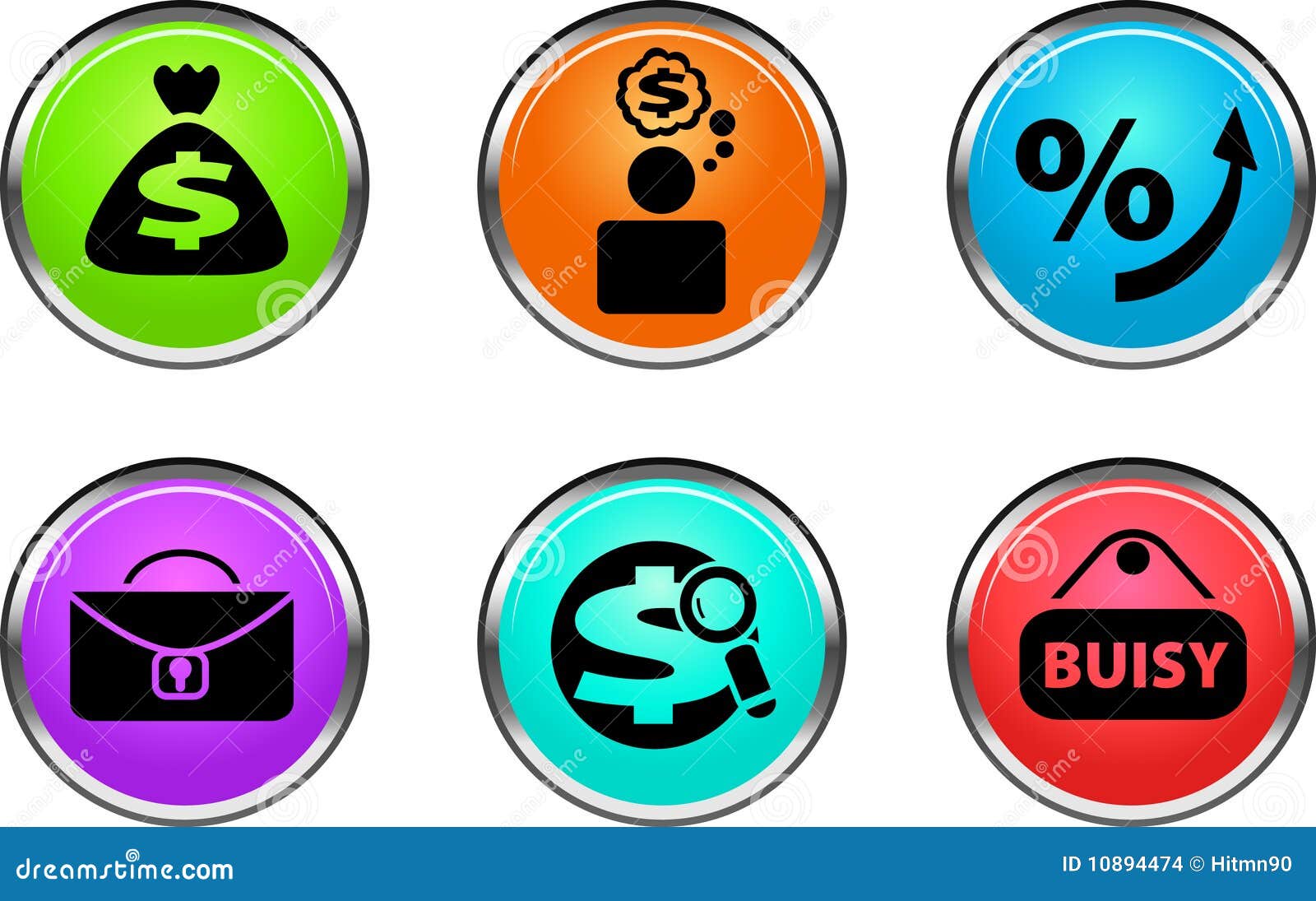 Business buttons. stock illustration. Illustration of think - 10894474