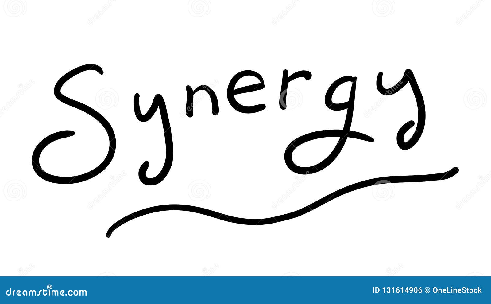 Business Buzzword: Synergy - Vector Handwritten Phrase Stock Vector ...
