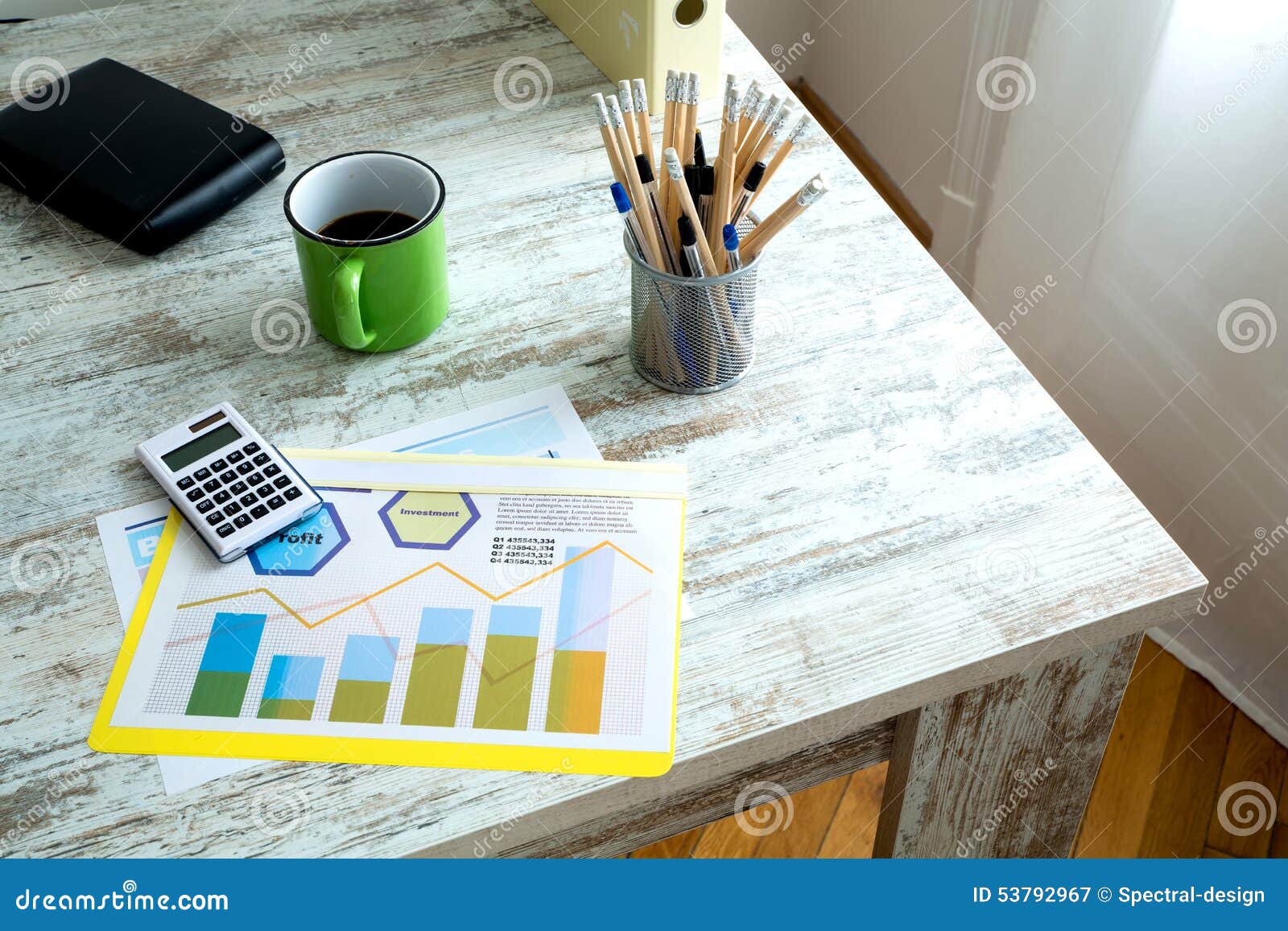 Business Calculation in the Office Stock Image - Image of diagram ...