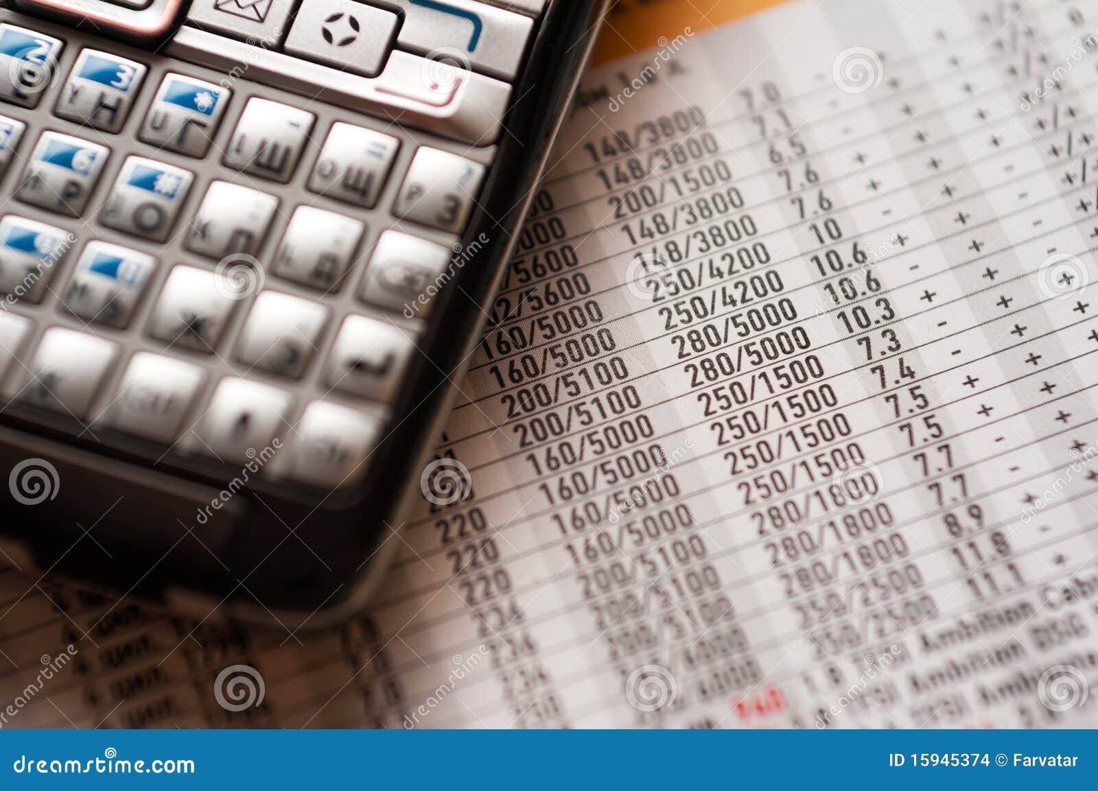 Business calculations stock photo. Image of figures, phone - 15945374